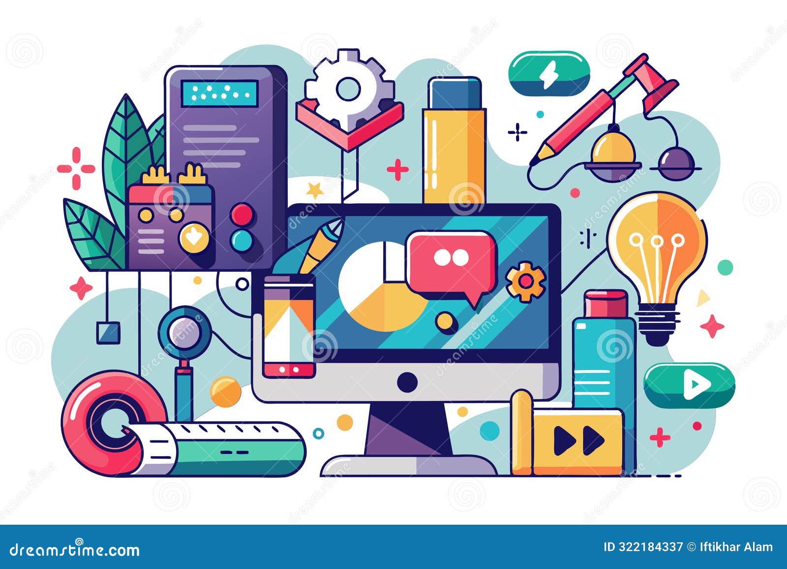 An Illustration of a Design Process with Various Customizable Elements ...