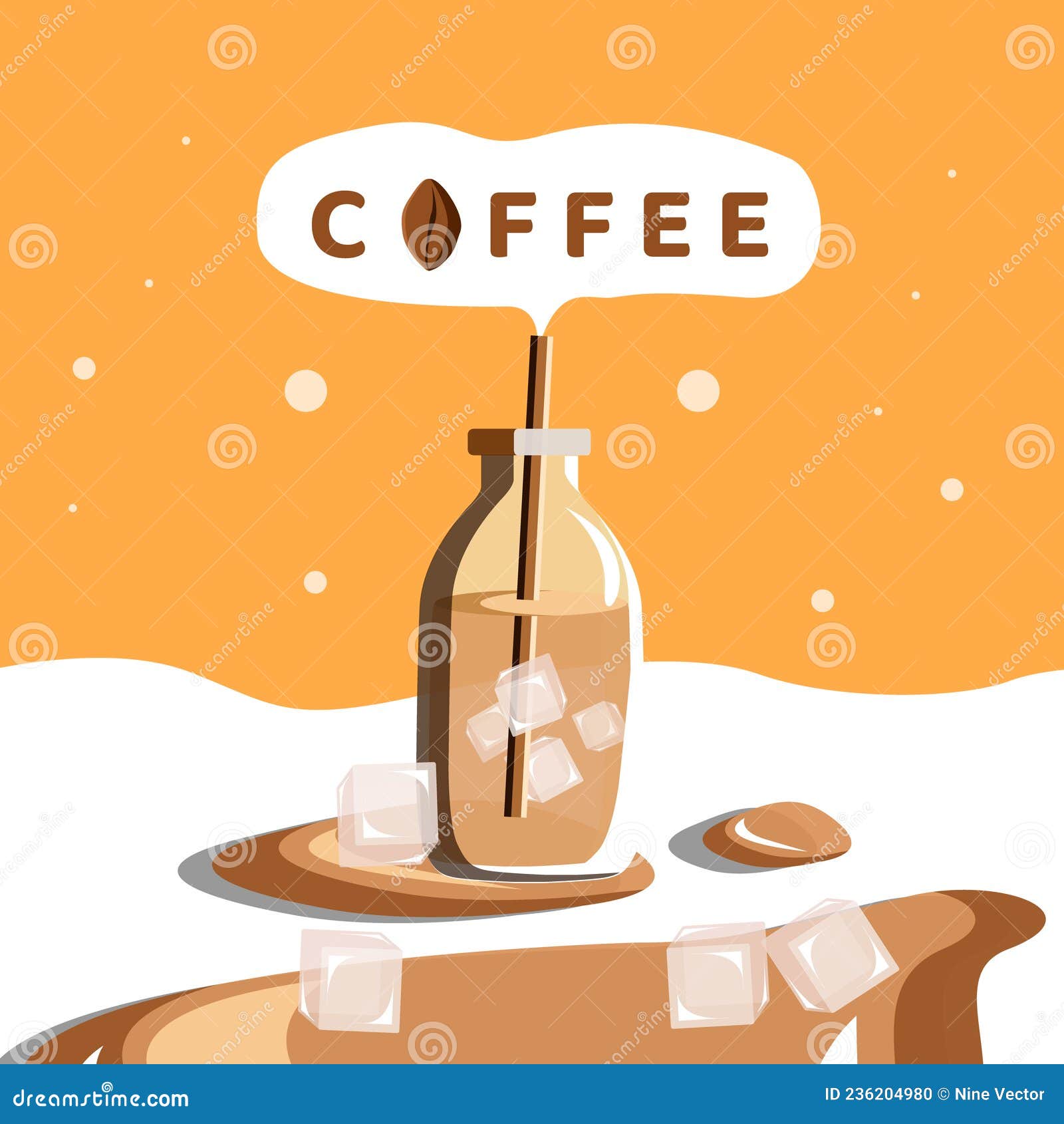 Cold Coffee Design Vector Illustration Stock Vector - Illustration of ...