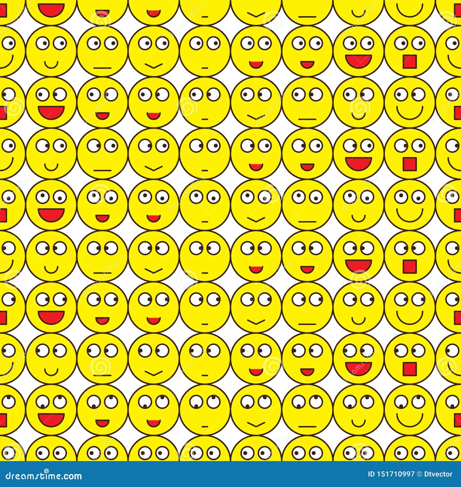 Smiley Full Seamless Pattern Stock Vector - Illustration of cute, funky ...