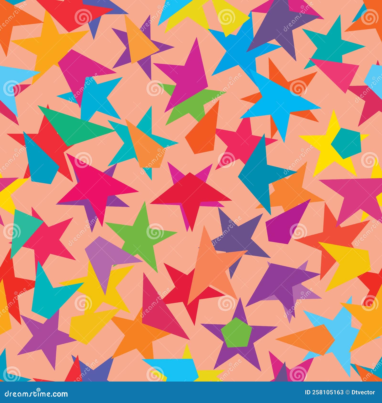 Star Broken Edge More Rotate Seamless Pattern Stock Vector ...