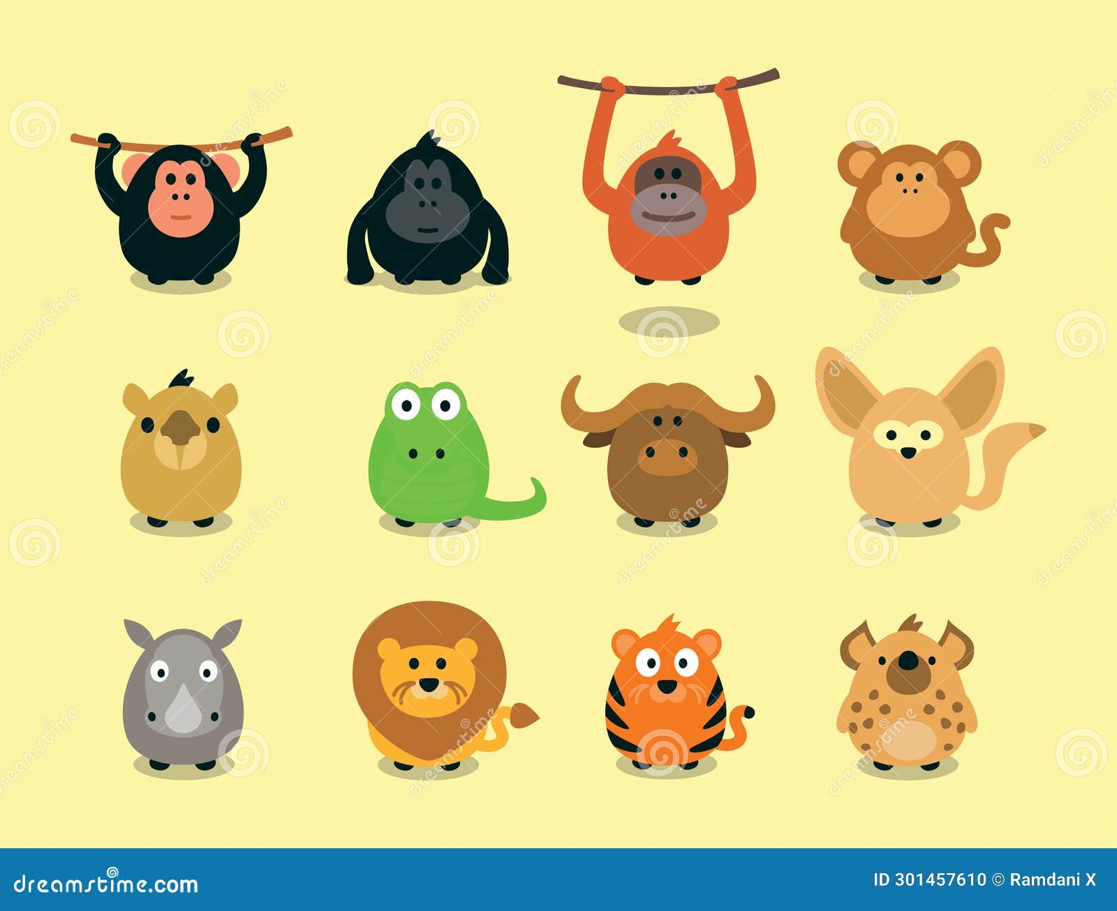 Illustration Design Template of Different Types of Animals Stock Vector ...