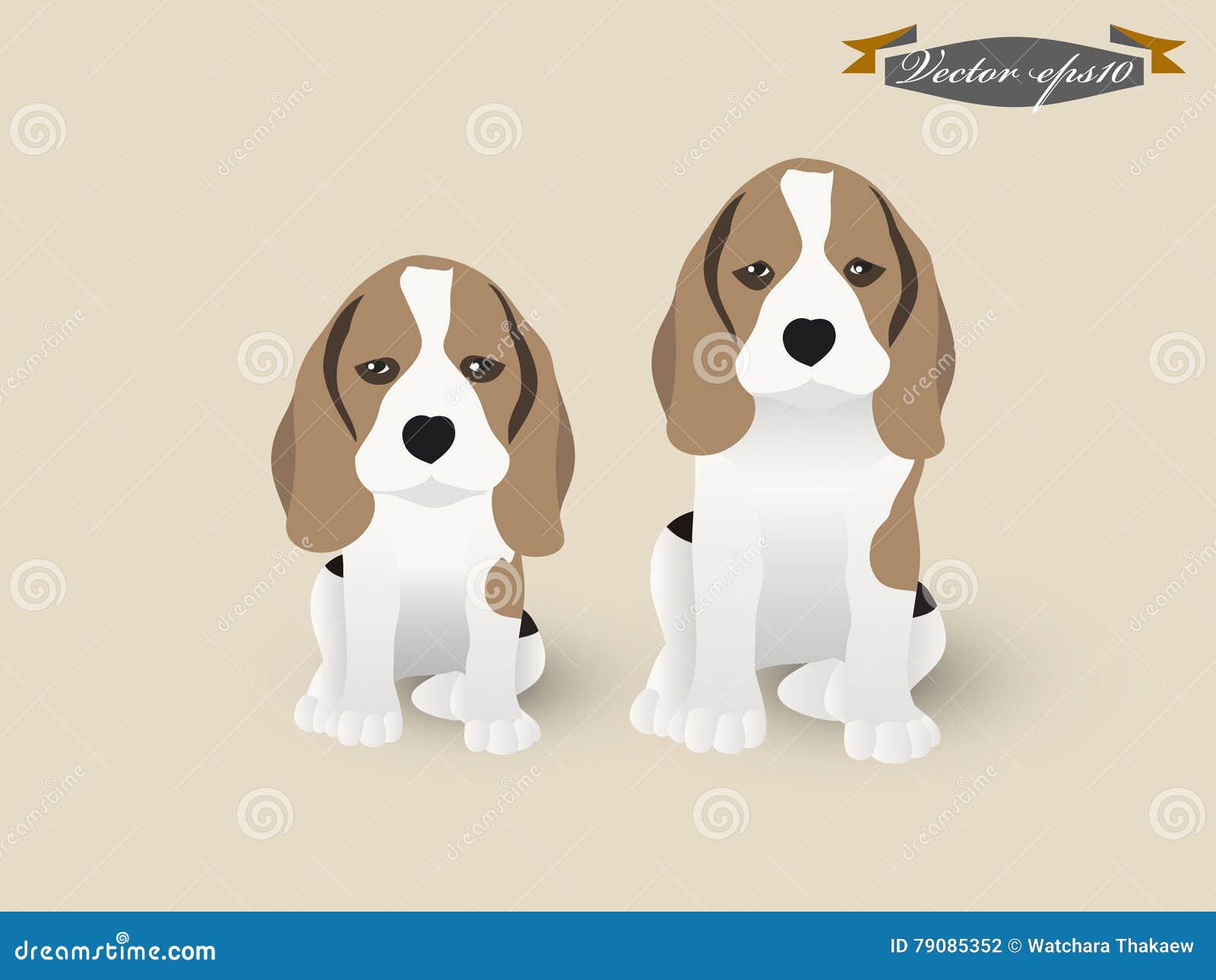 Illustration Design Vector of Beagle and Beagle Puppy Dog Stock Vector ...