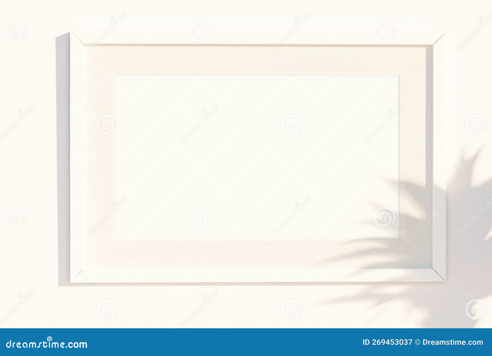 Illustration Design of White Empty Picture Frame on White Wall Template ...