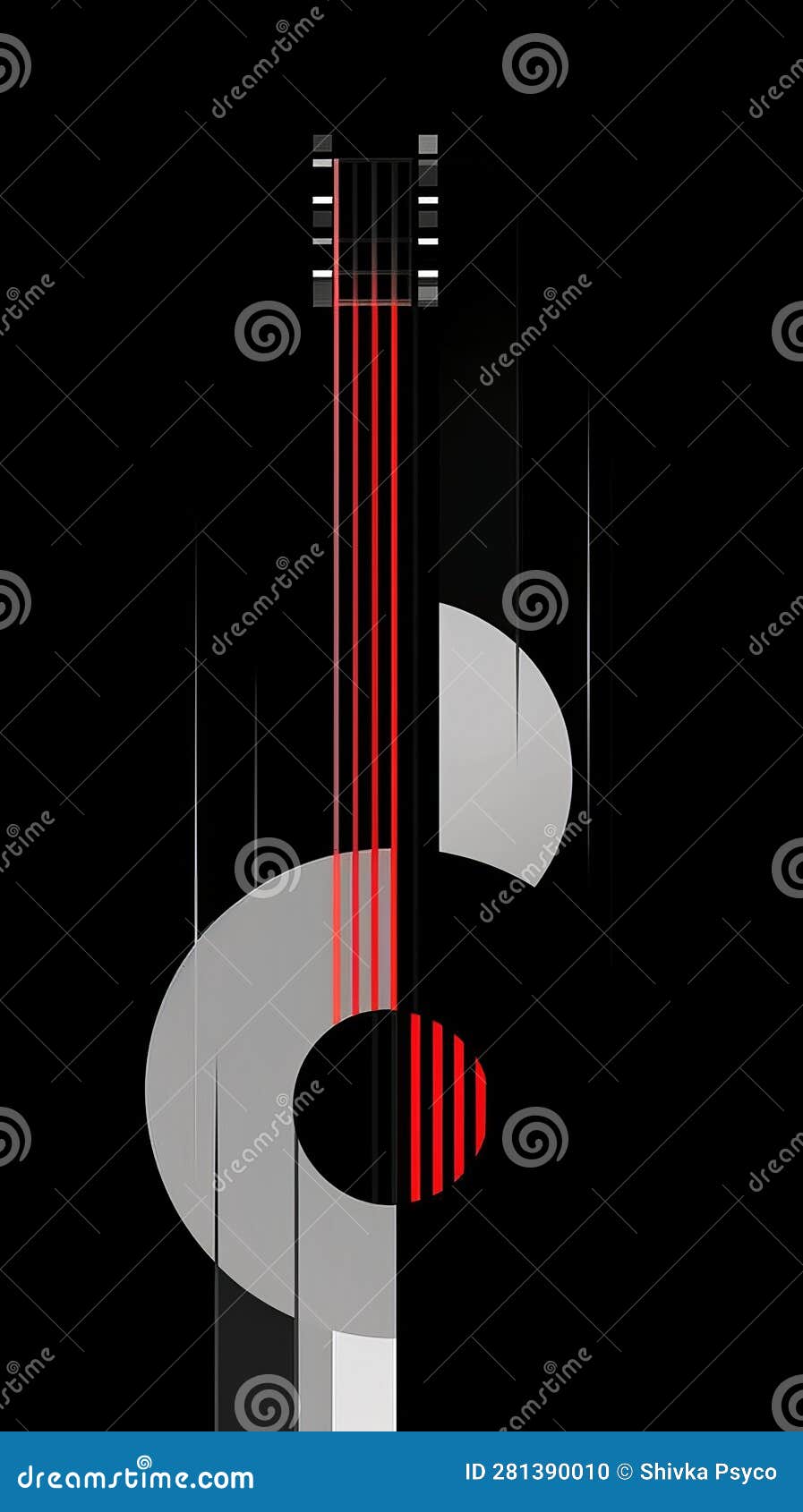 Illustration of Designer Black Guitar on Black Background Generative AI ...