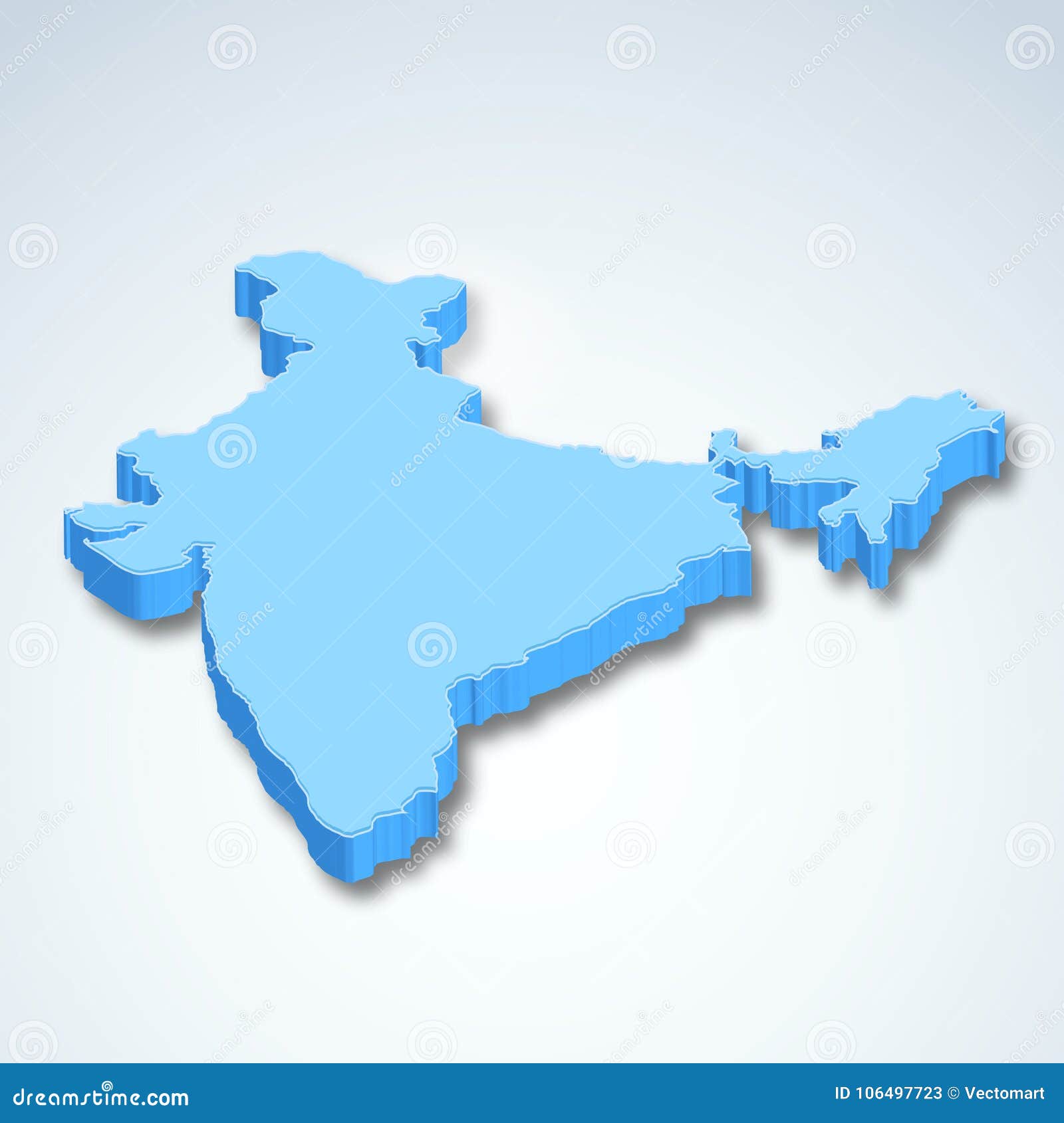 Detailed 3d Map of India, Asia Stock Vector - Illustration of creative ...