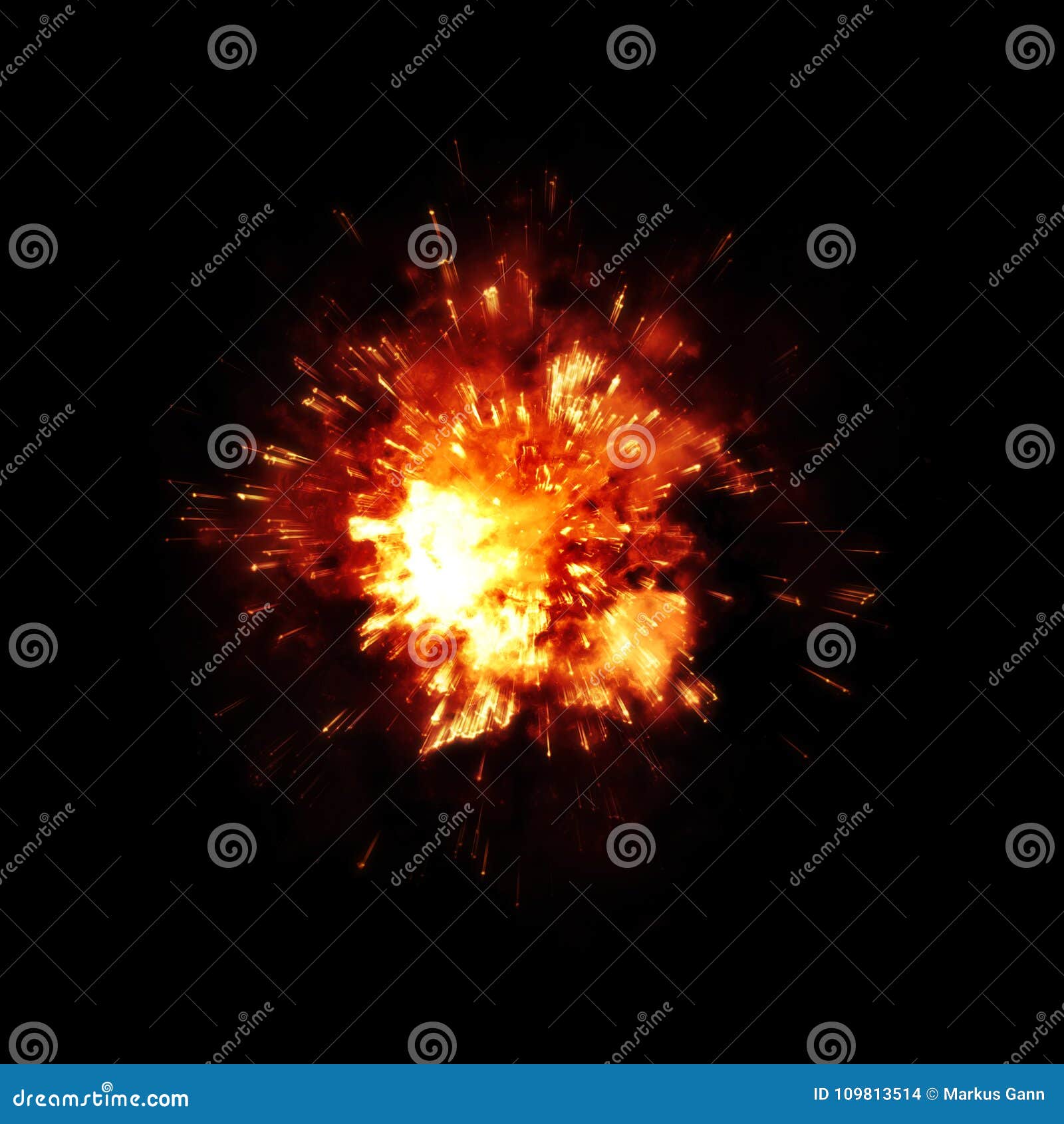 Fire Explosion For Intro, Elements For Design, On Black Background ...