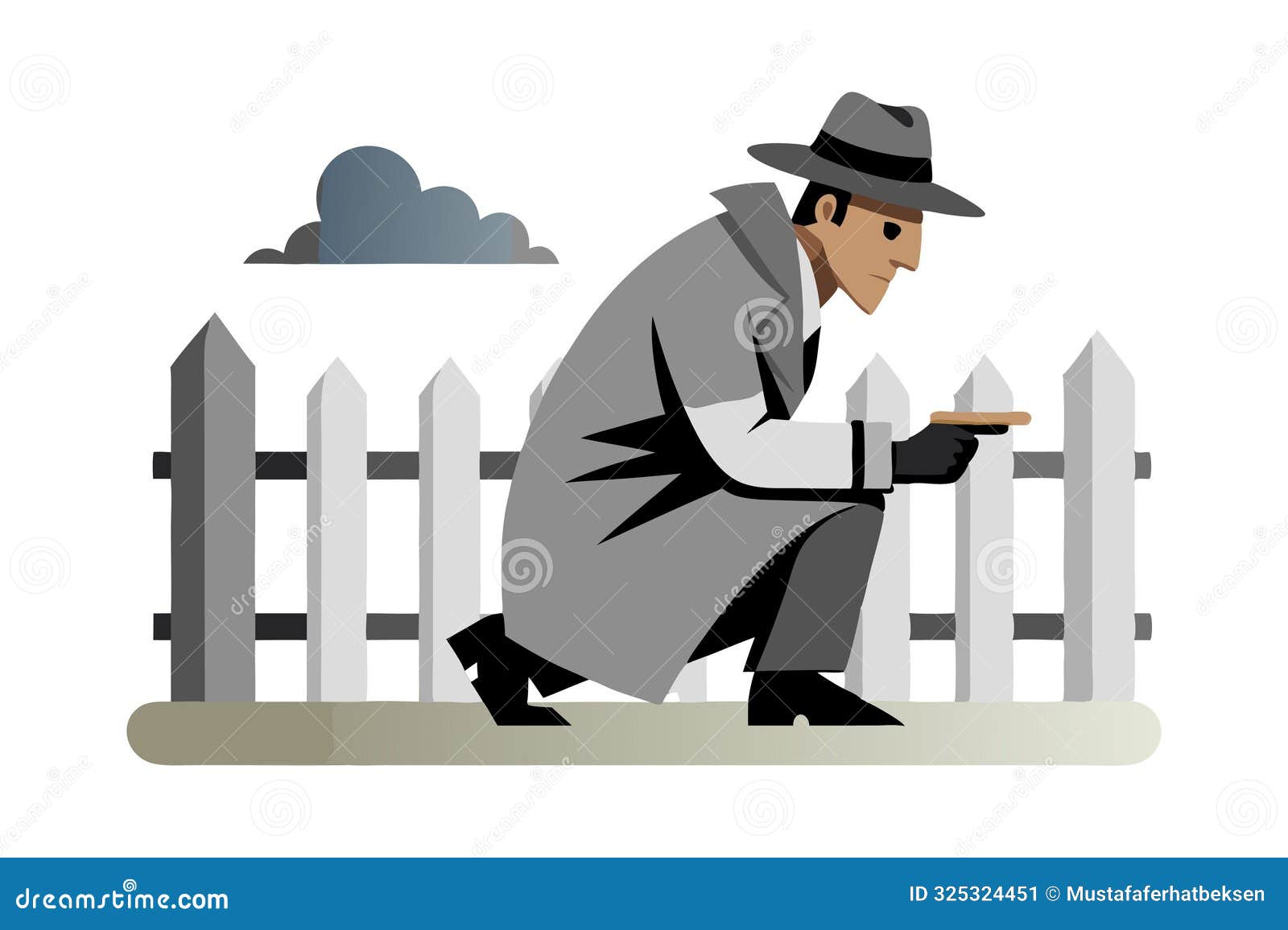 Detective Investigating, Searching Clues Cartoon Vector Character ...
