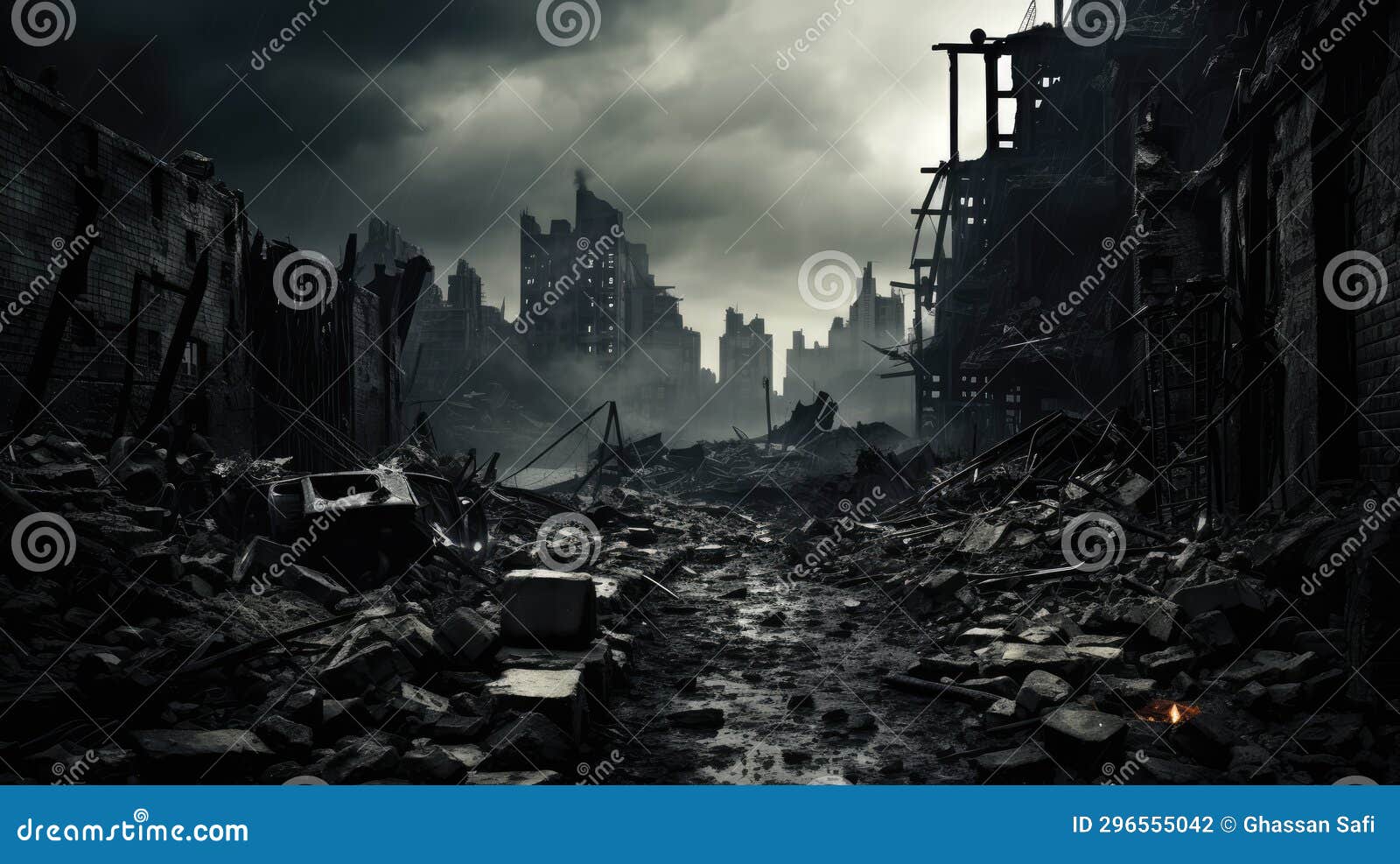 Aftermath of a Devastating War Stock Illustration - Illustration of ...