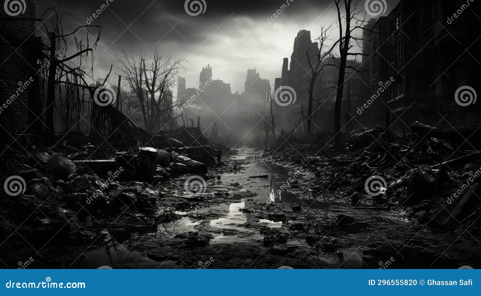 Aftermath of a Devastating War Stock Illustration - Illustration of ...