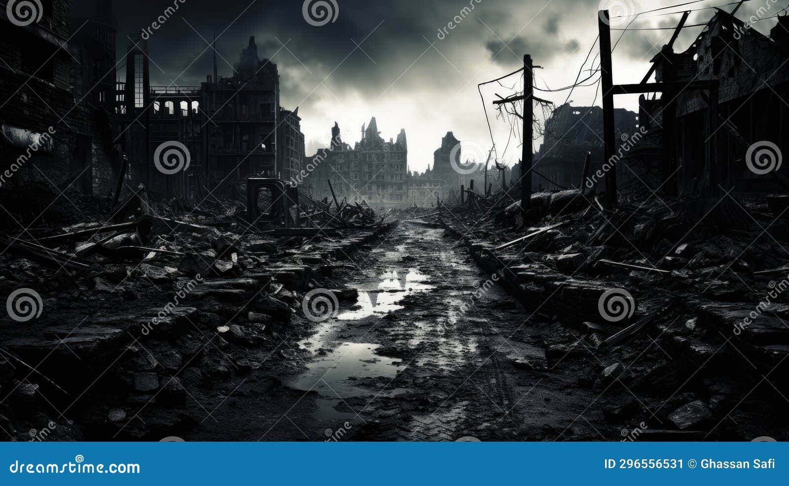 Aftermath of a Devastating War Stock Illustration - Illustration of ...