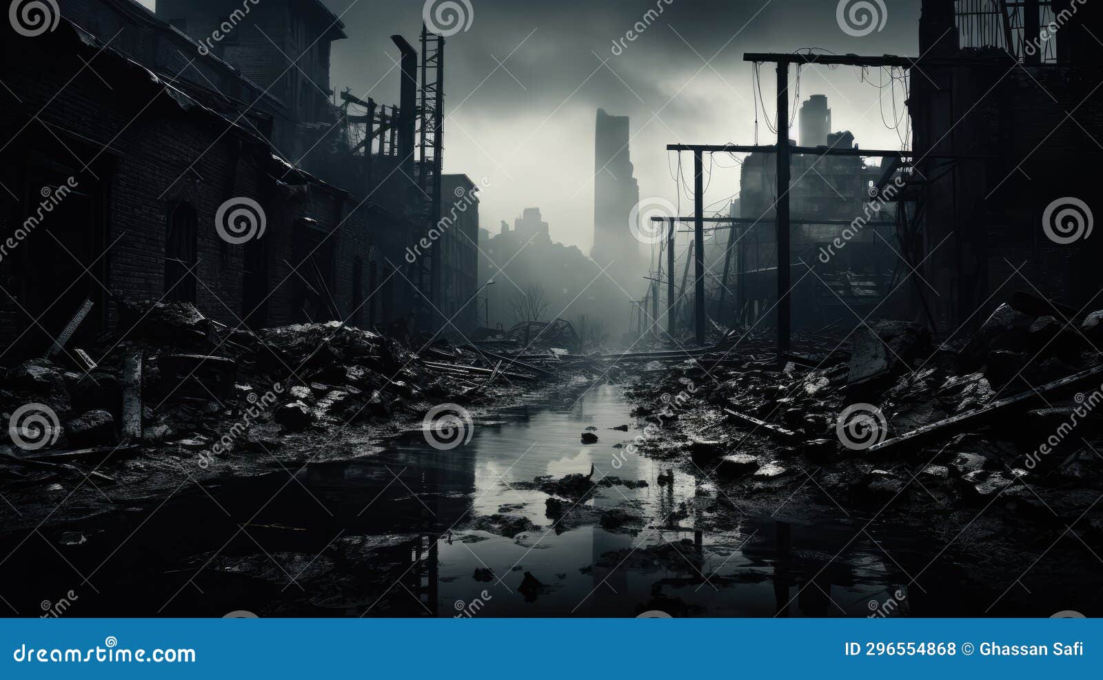 Aftermath of a Devastating War Stock Illustration - Illustration of ...