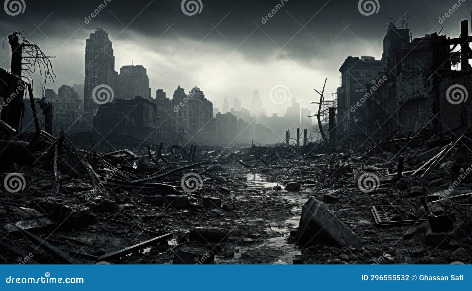 Aftermath of a Devastating War Stock Illustration - Illustration of ...