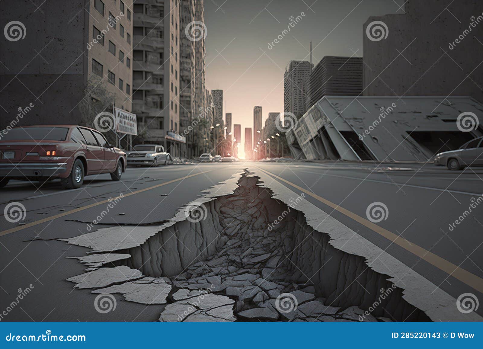 Illustration of a Devastating Earthquake with Damage To the Earth and ...