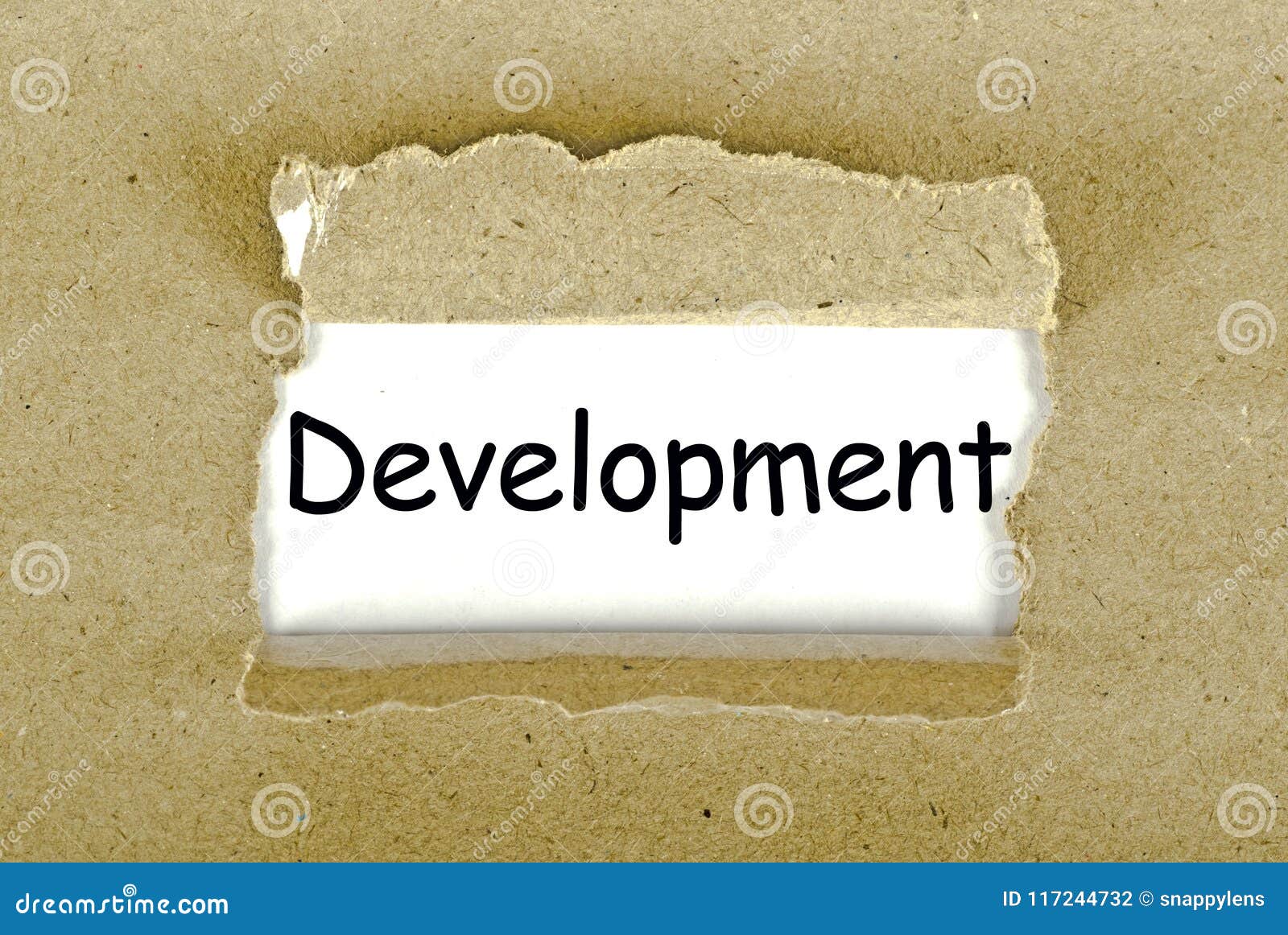 Development Word Written in a Hole in Brown Paper Stock Illustration ...