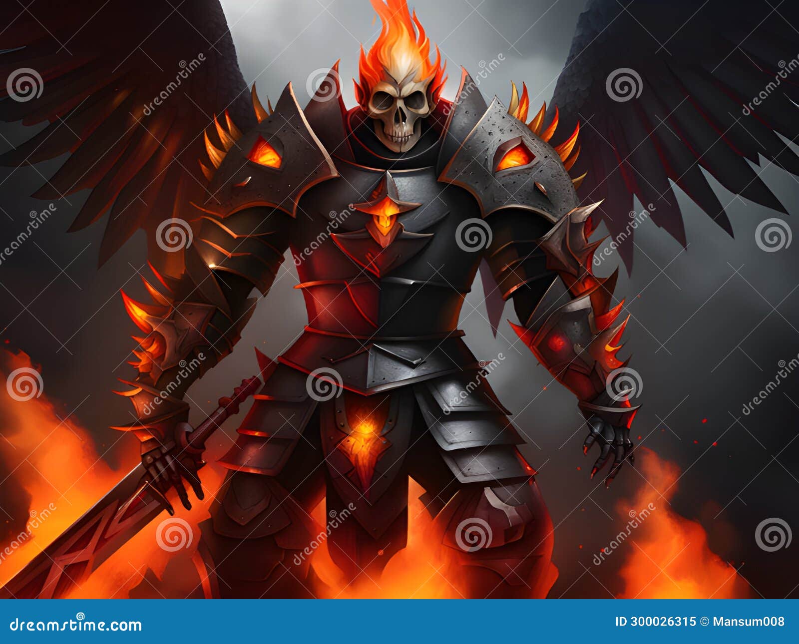 Illustration of a Devil in a Fantasy Style Stock Illustration ...
