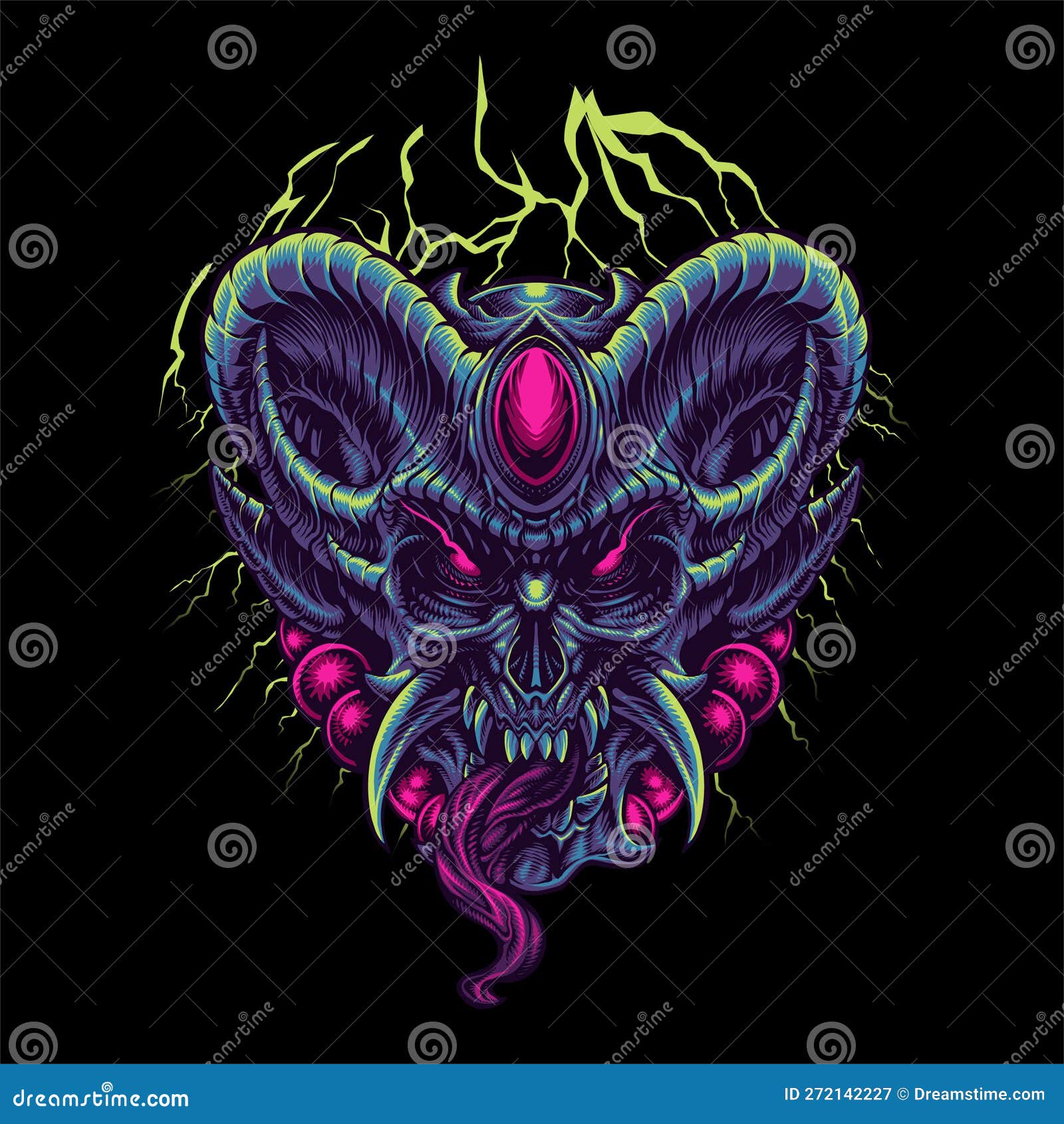 Devil Head Mascot stock vector. Illustration of monster - 272142227