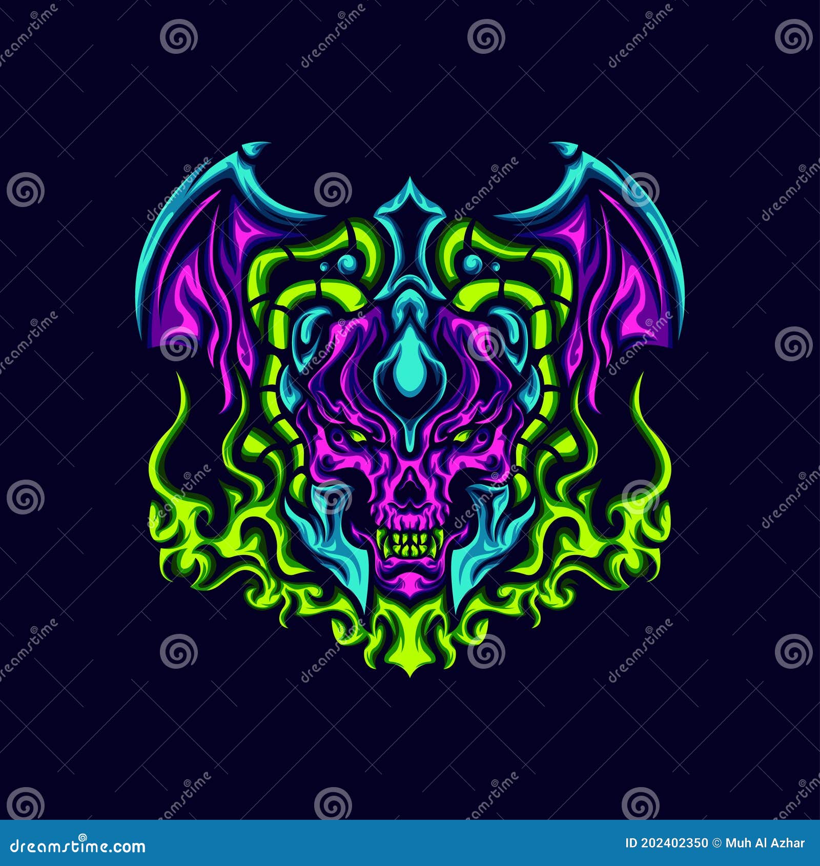 Illustration Devil Toxic stock vector. Illustration of wings - 202402350
