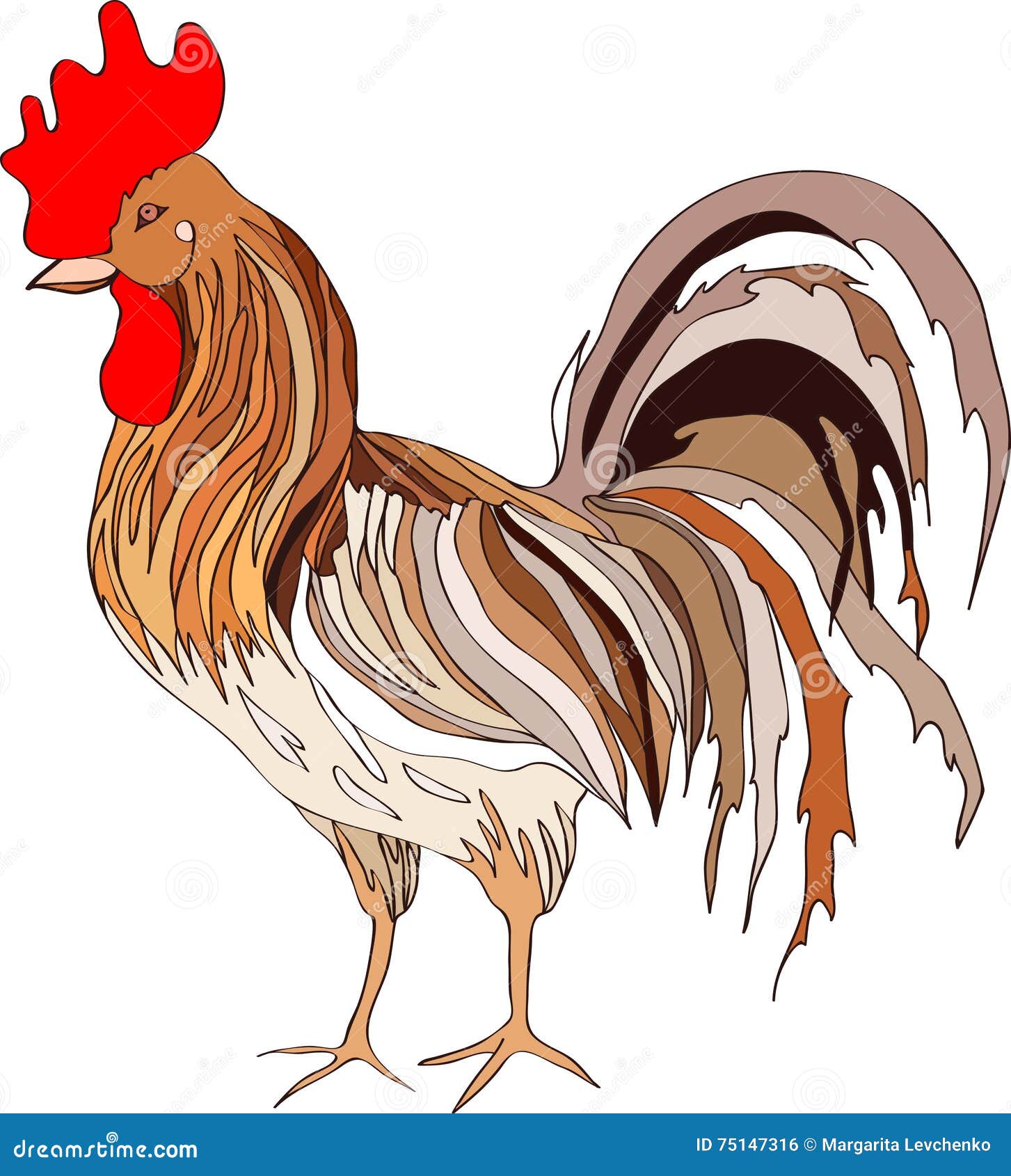 Illustration, Die Einen Farbigen Hahn Darstellt Vektor Vektor Abbildung ...