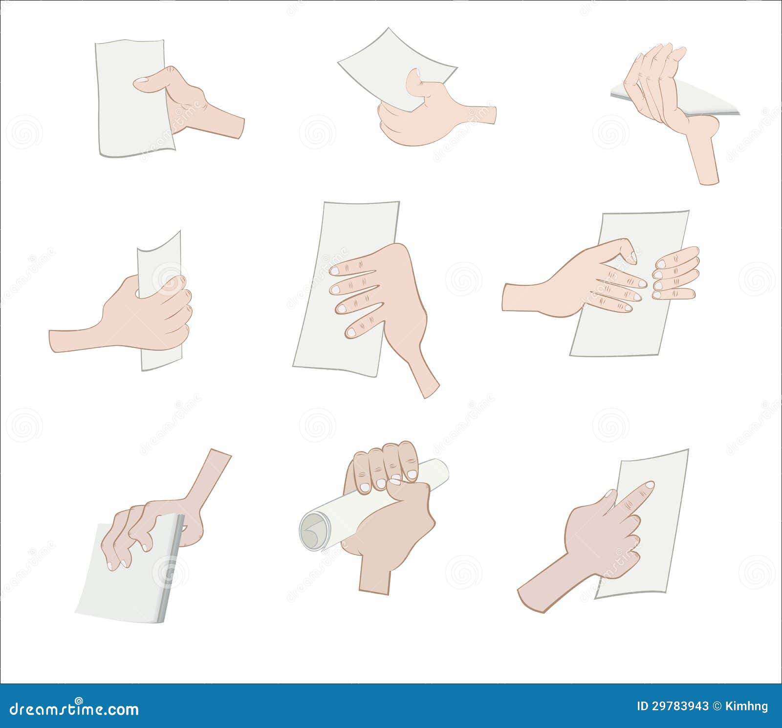 Set of hand holding paper stock vector. Illustration of symbol - 29783943