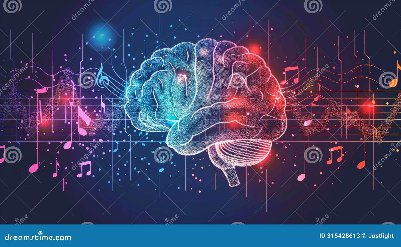 An Illustration of the Different Brain Regions Involved in Music ...