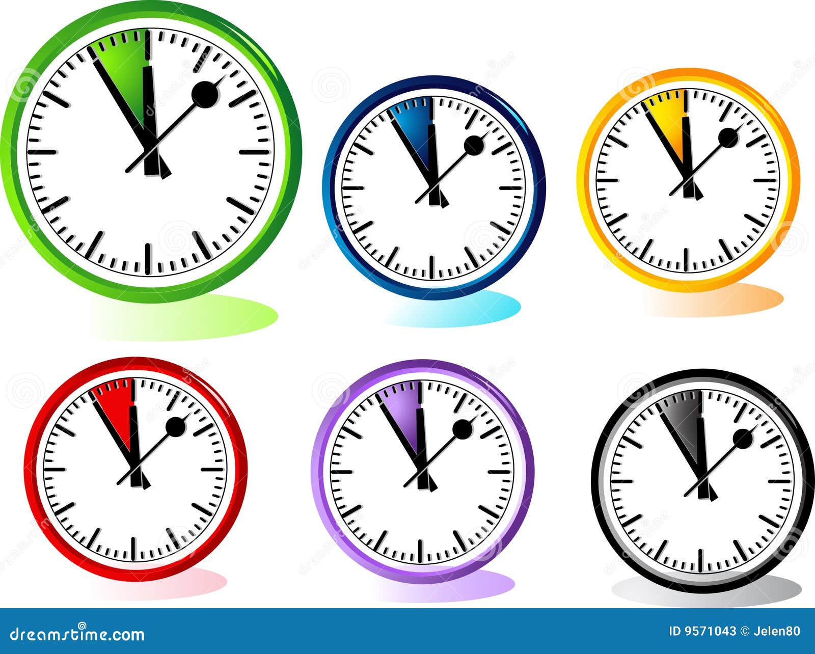 Illustration of Different Clocks Stock Vector - Illustration of needle ...