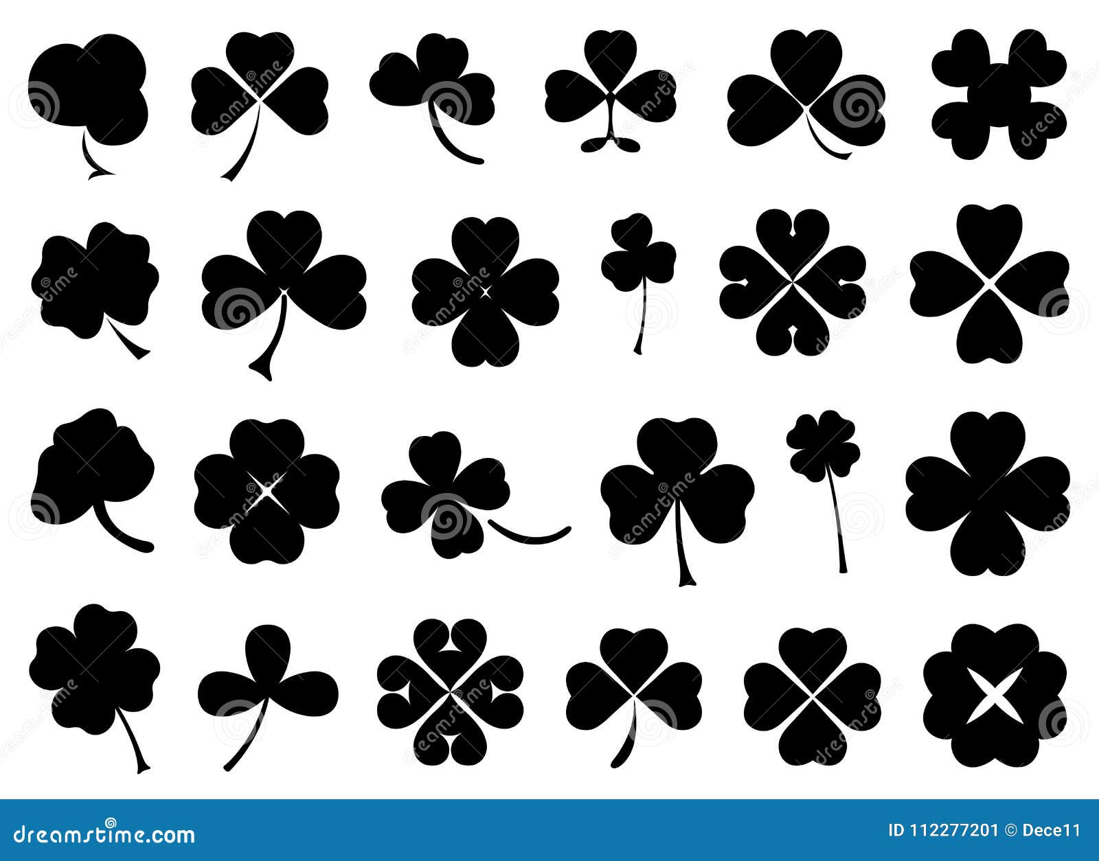 Illustration of Different Clovers Set Stock Vector - Illustration of ...