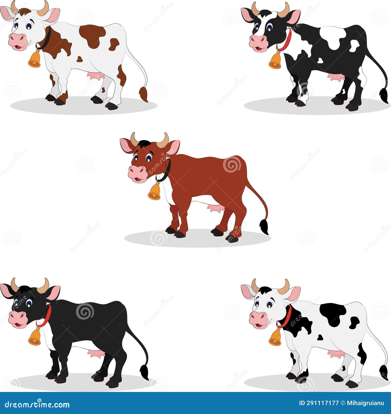 Illustration of Different Color Cows Stock Illustration - Illustration ...