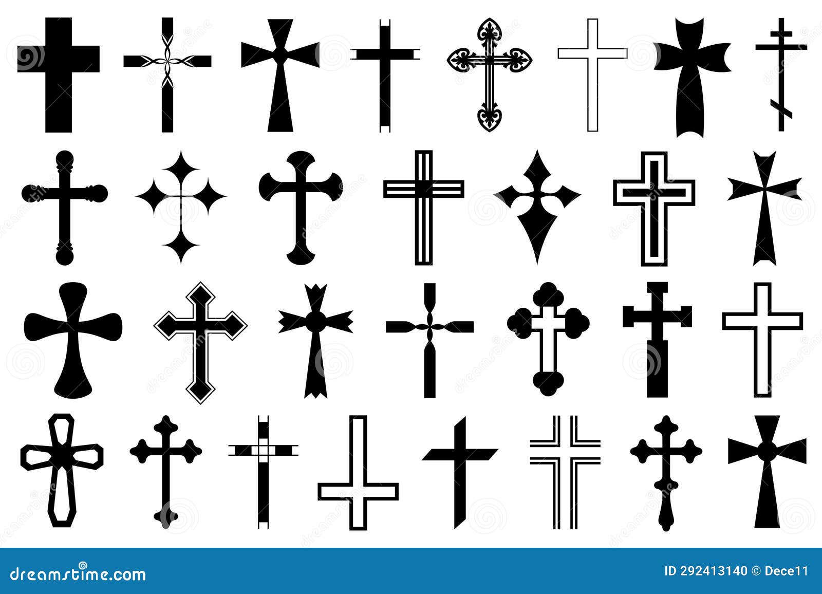 Illustration of Different Crosses Stock Vector - Illustration of group ...