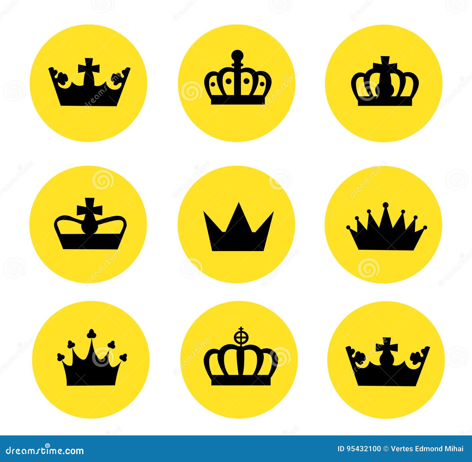 Illustration of Different Crowns Stock Vector - Illustration of grunge ...