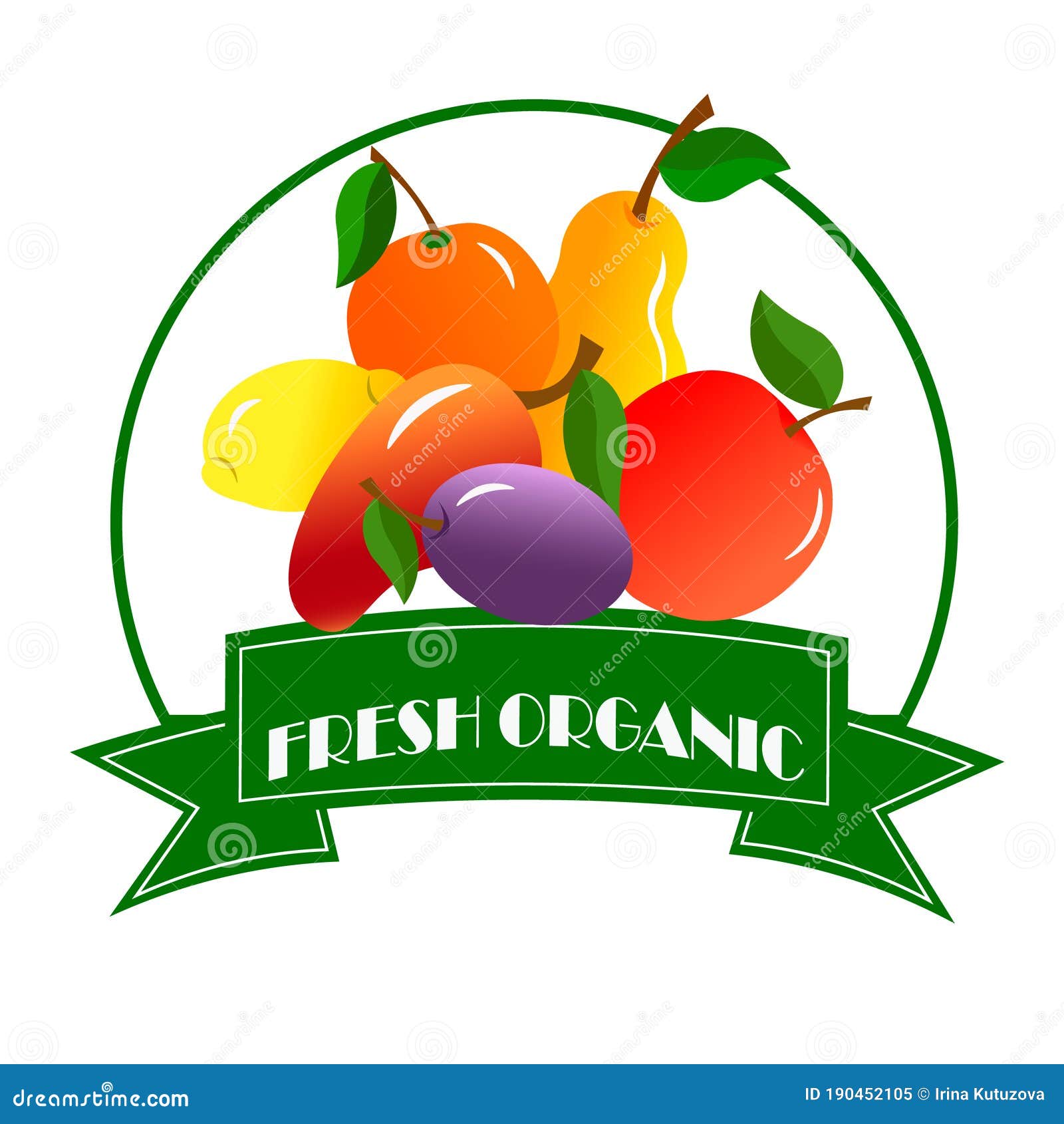 Illustration with Different Fruits for the Logo. Vector Illustration ...
