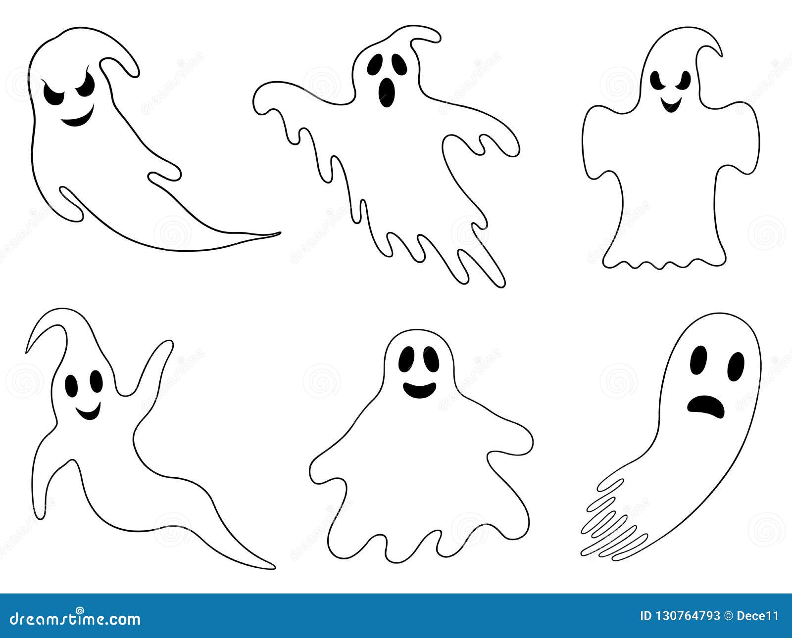 Illustration of Different Ghosts Stock Vector - Illustration of ...
