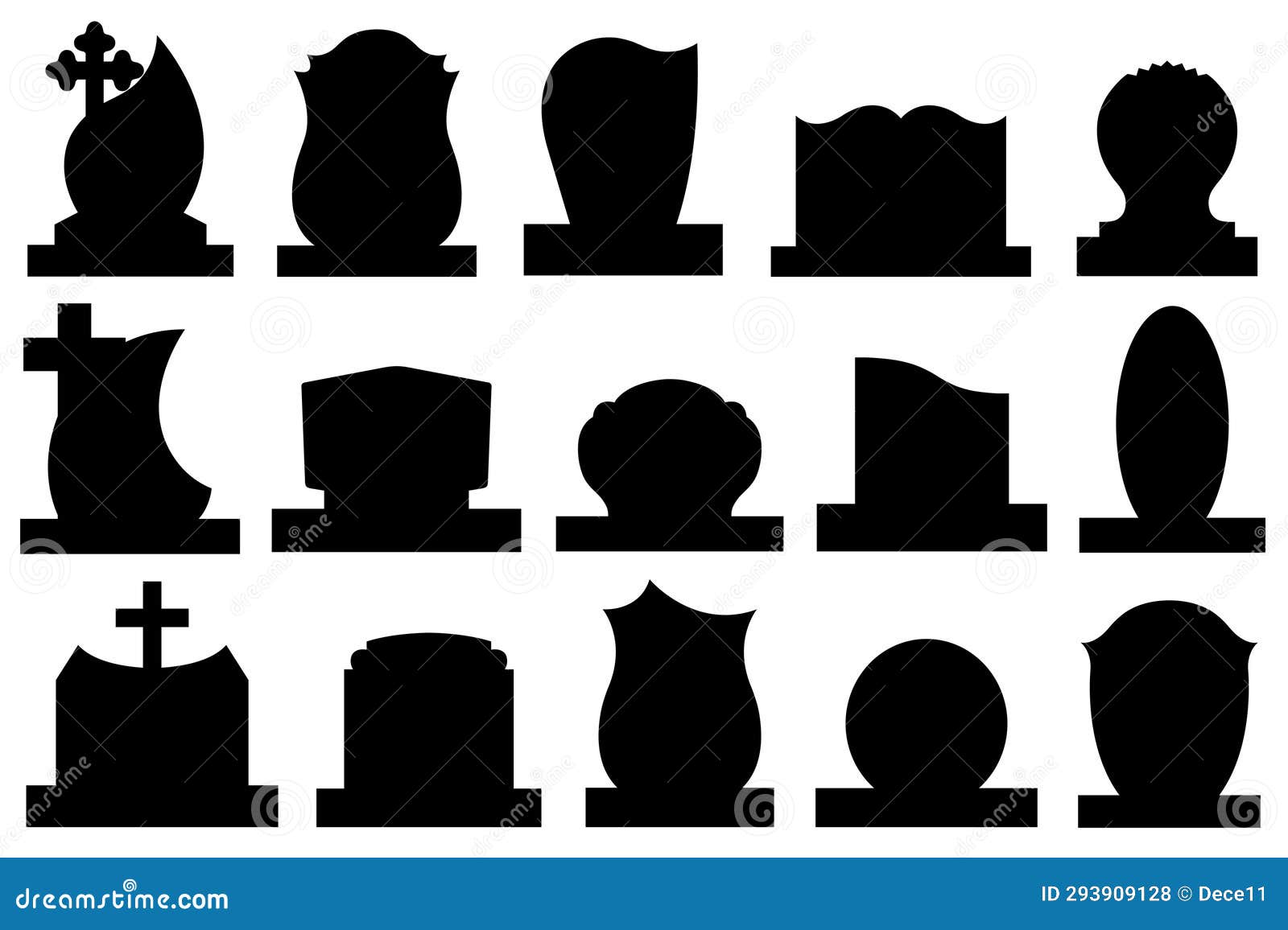 Illustration of Different Gravestones Stock Vector - Illustration of ...