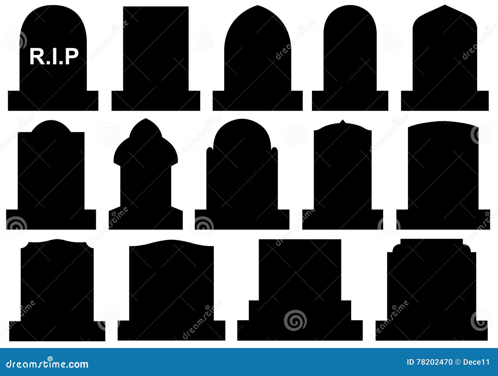 Illustration of Different Halloween Gravestones Stock Vector ...