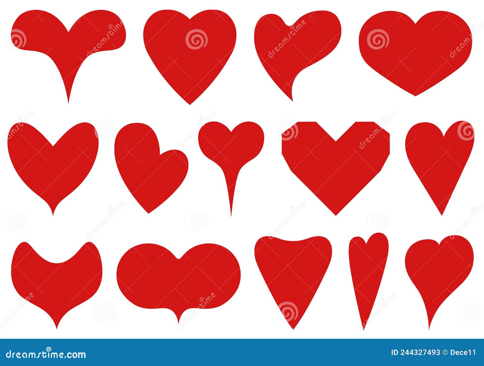 Illustration of Different Heart Shapes Stock Vector - Illustration of ...
