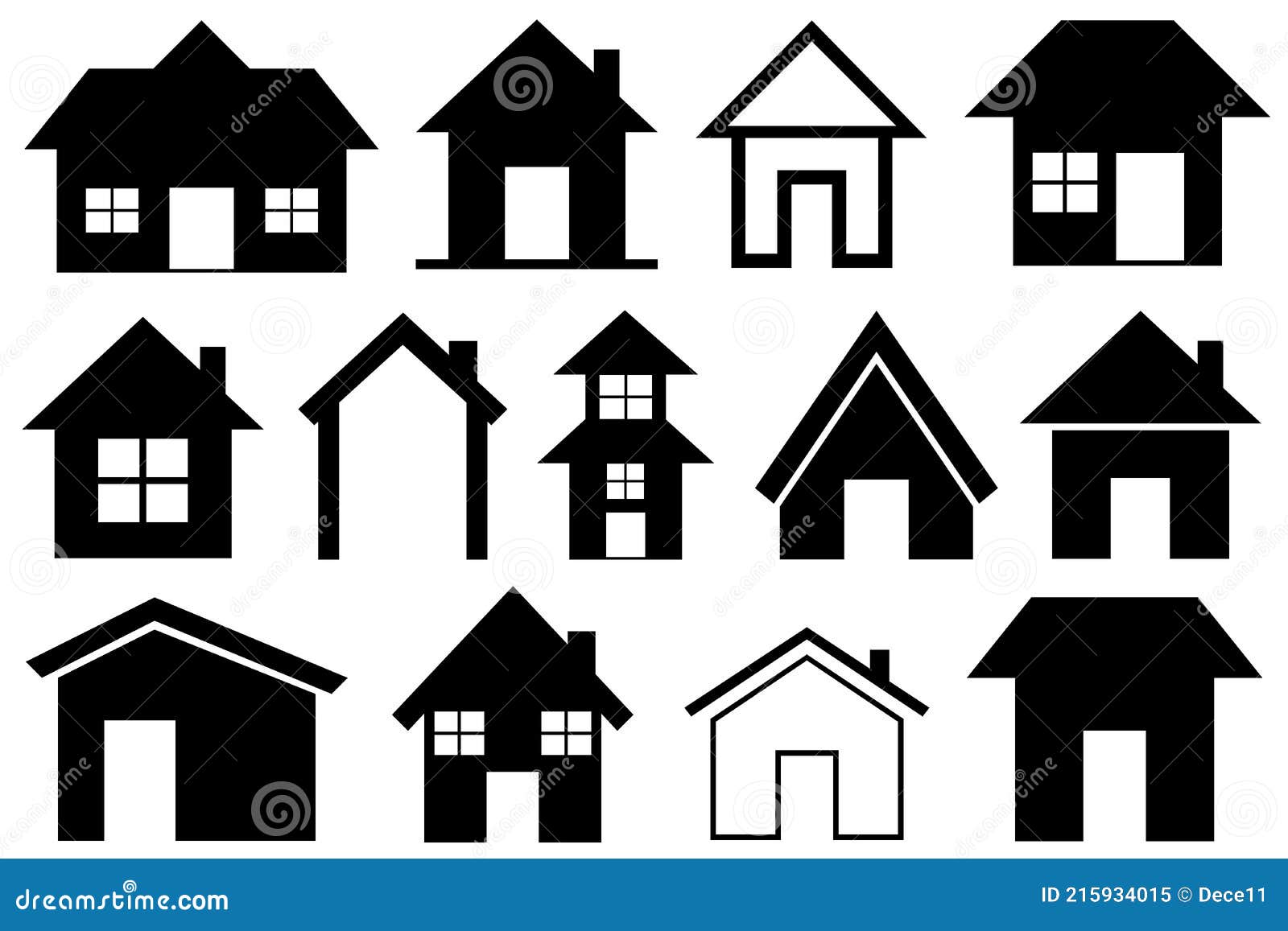 Different Houses On The Starry Sky Background Vector Illustration 58908460