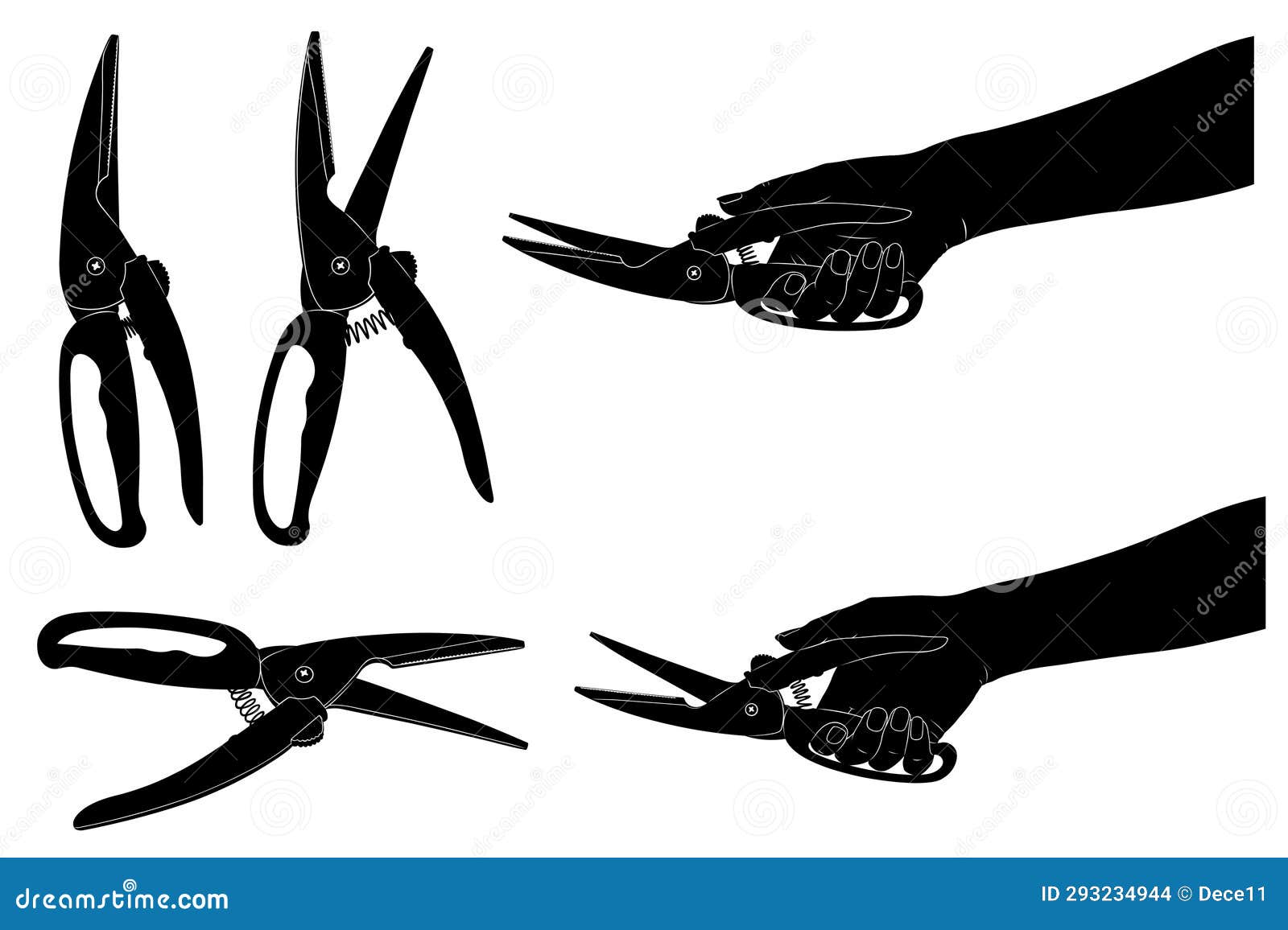 Illustration of Different Kitchen Scissors Stock Vector - Illustration ...