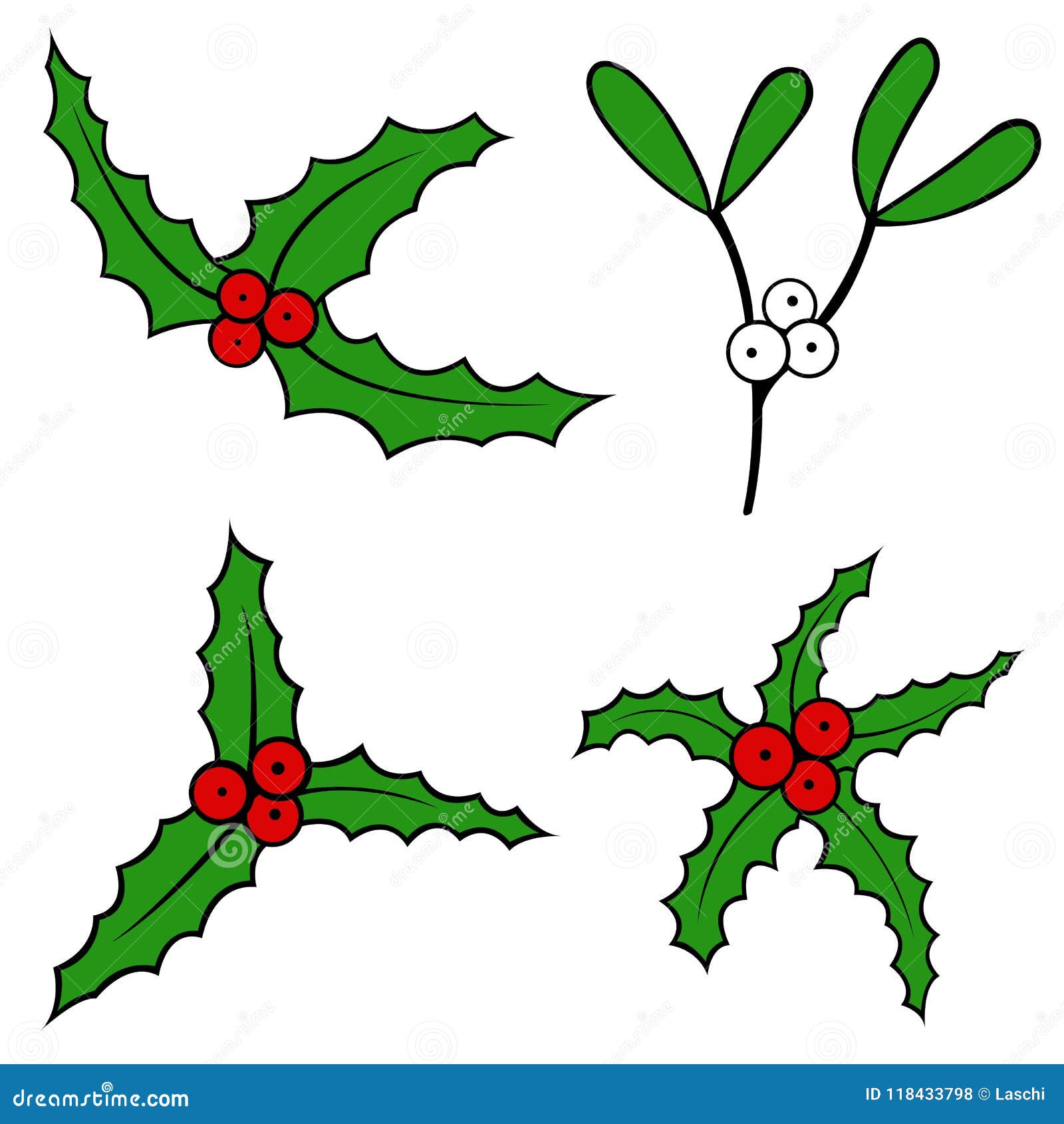 Illustration of Different Mistletoe Stock Vector - Illustration of ...