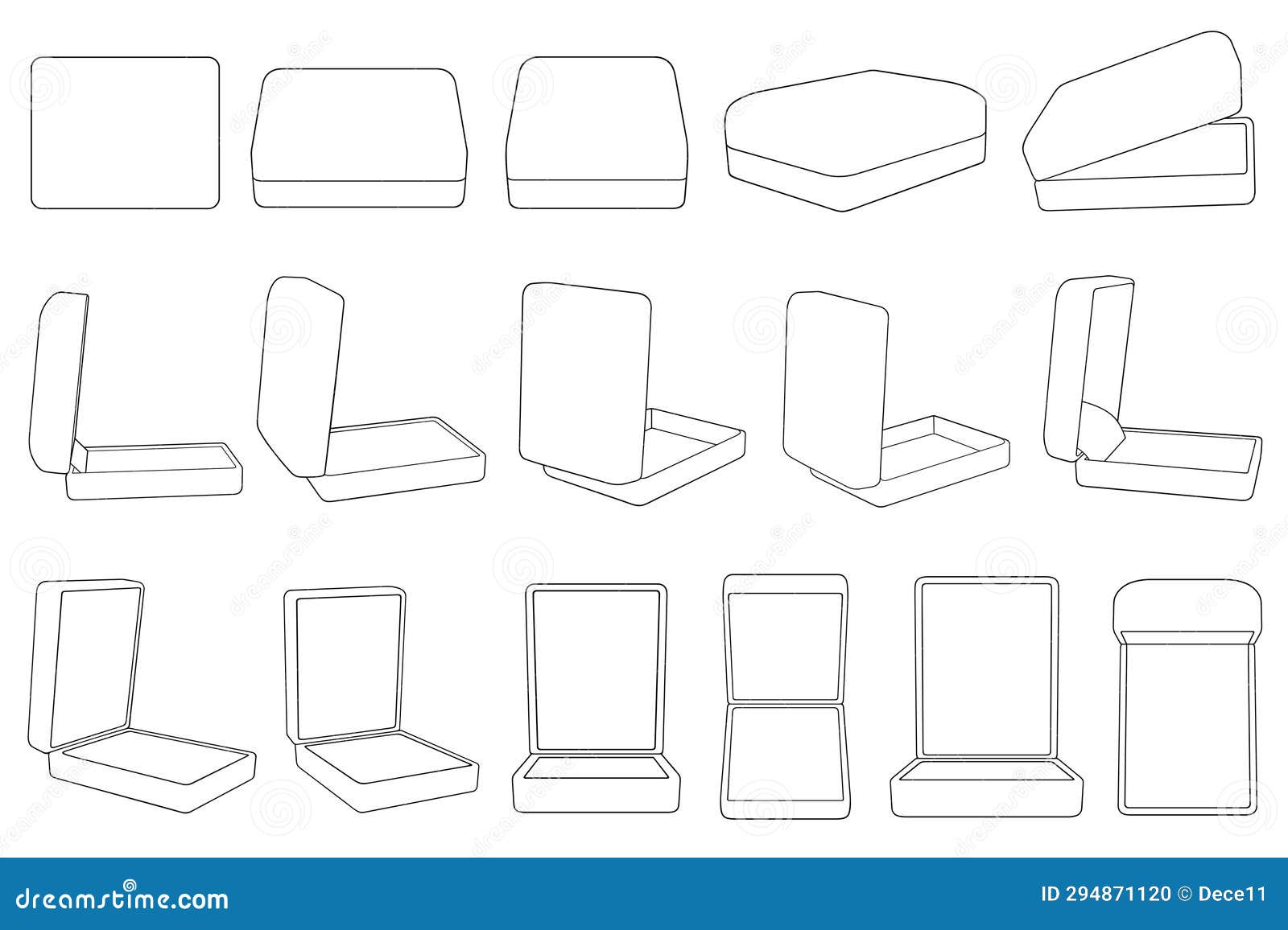 Illustration of Different Ring Boxes Stock Vector - Illustration of ...