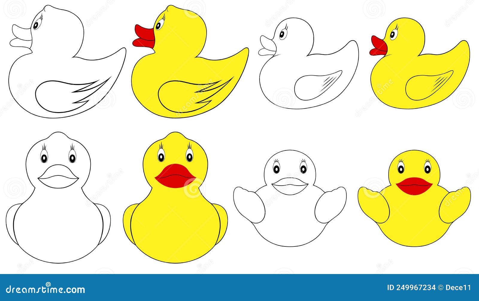 Illustration of Different Rubber Ducks Stock Vector - Illustration of ...