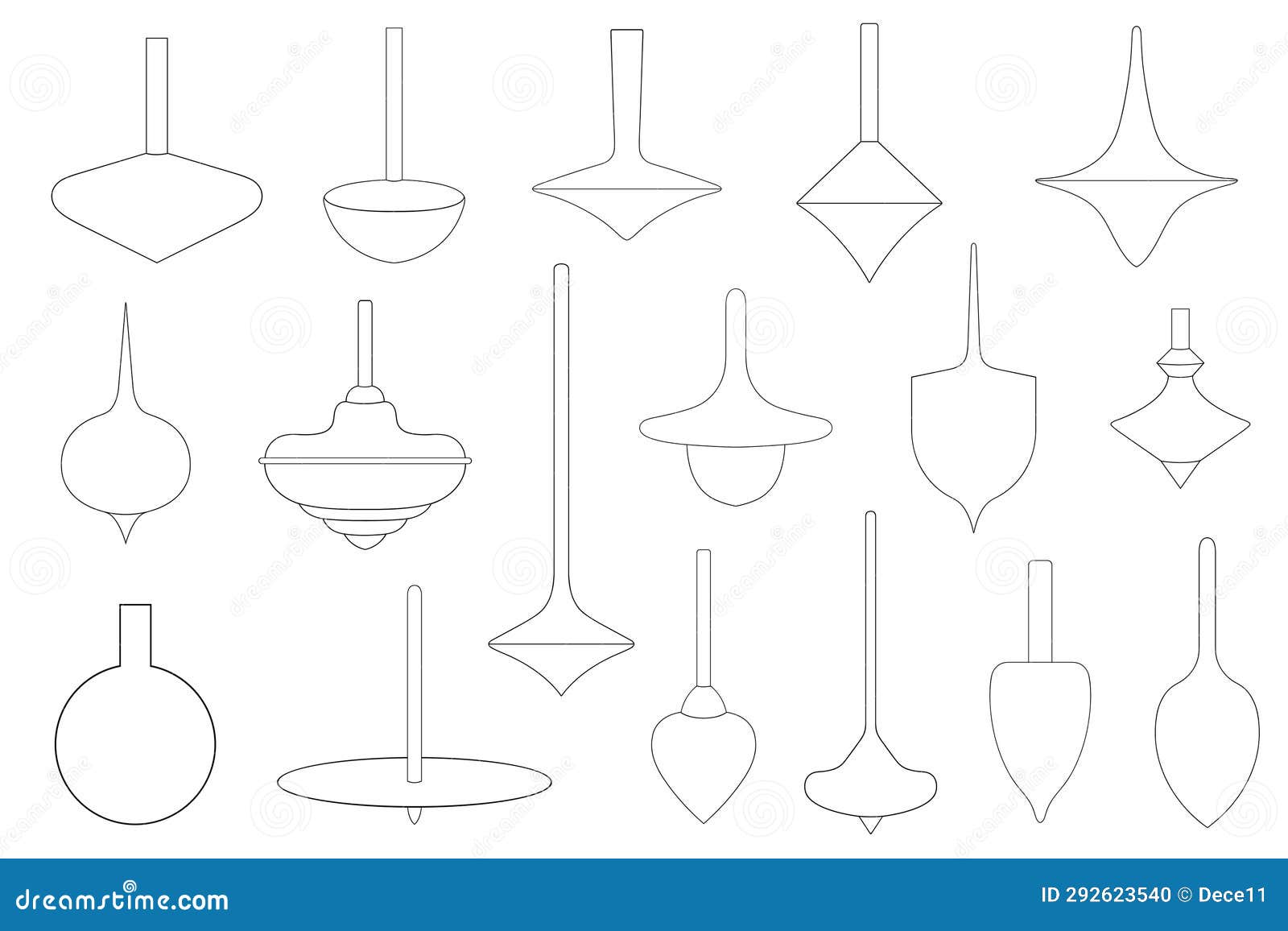 Set Of Different Spinning Tops Vector Illustration | CartoonDealer.com ...