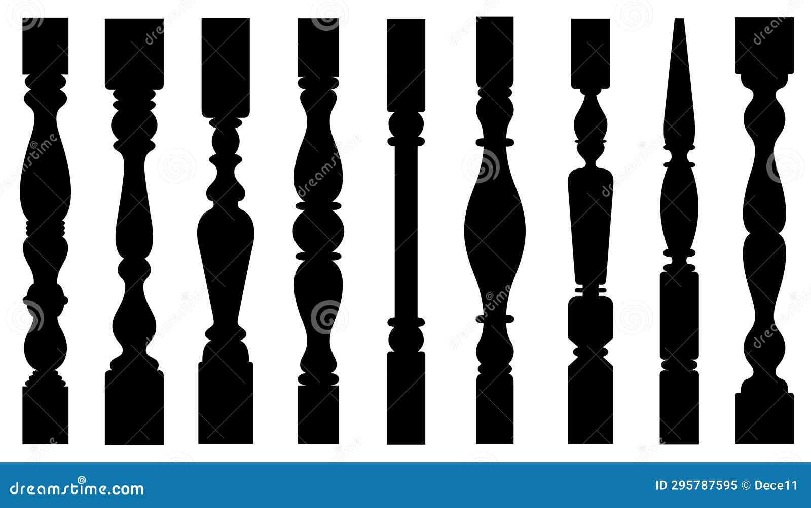 Illustration Of Different Stair Spindles And Balusters Cartoon Vector ...
