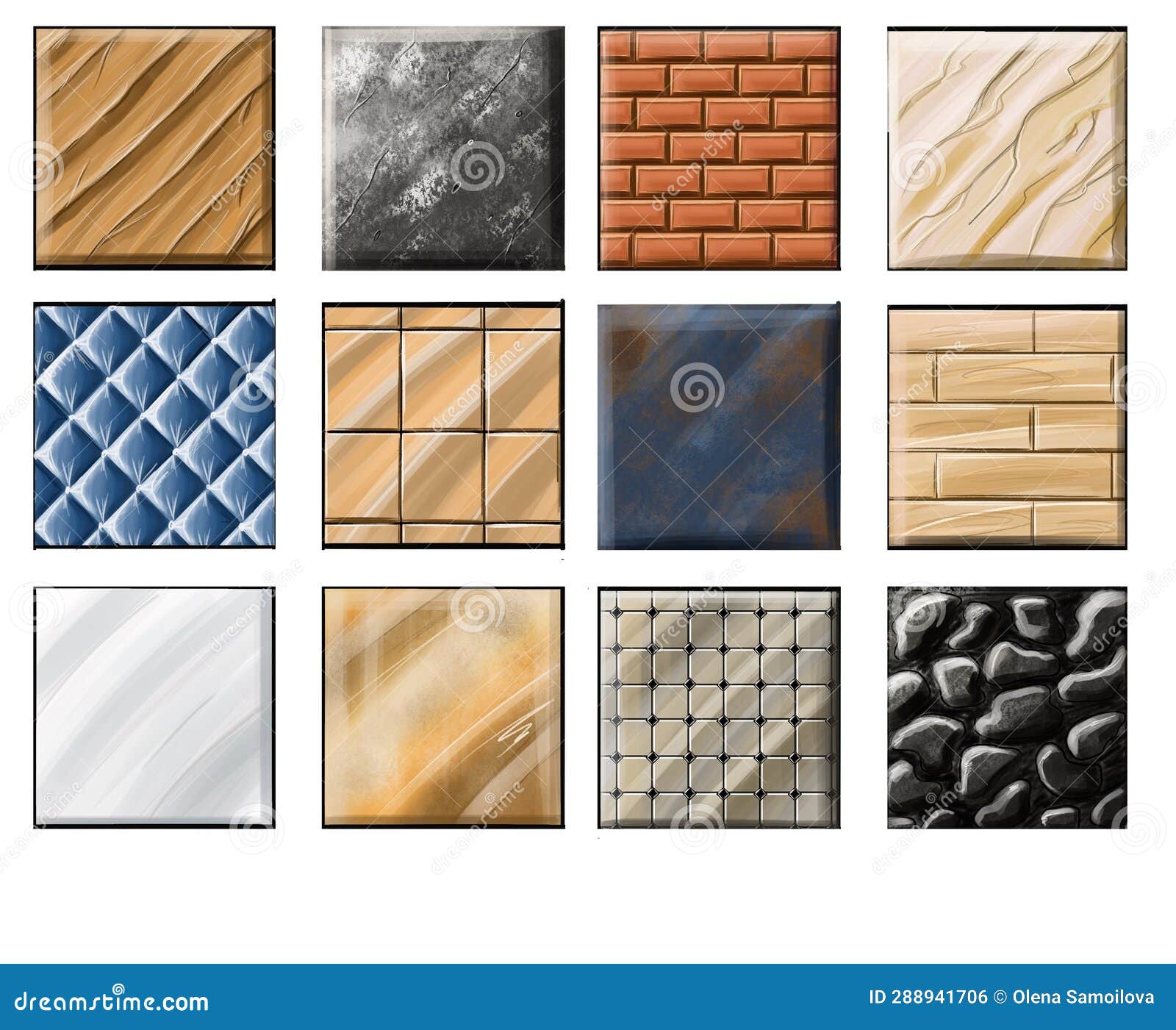 Illustration of Different Textures. Textures of Different Materials ...