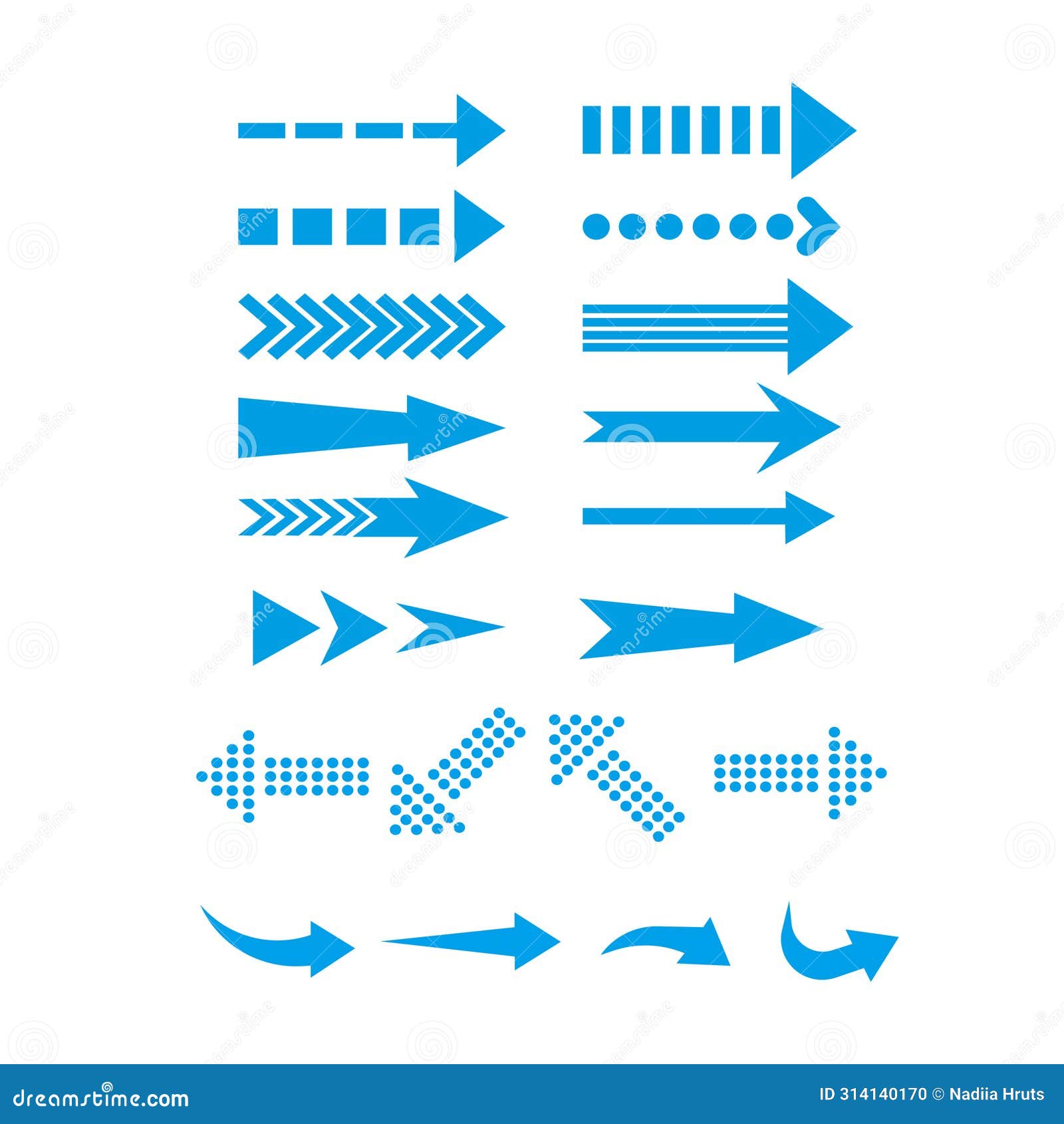 This is an Illustration of Different Types of Arrows. Vector Stock ...