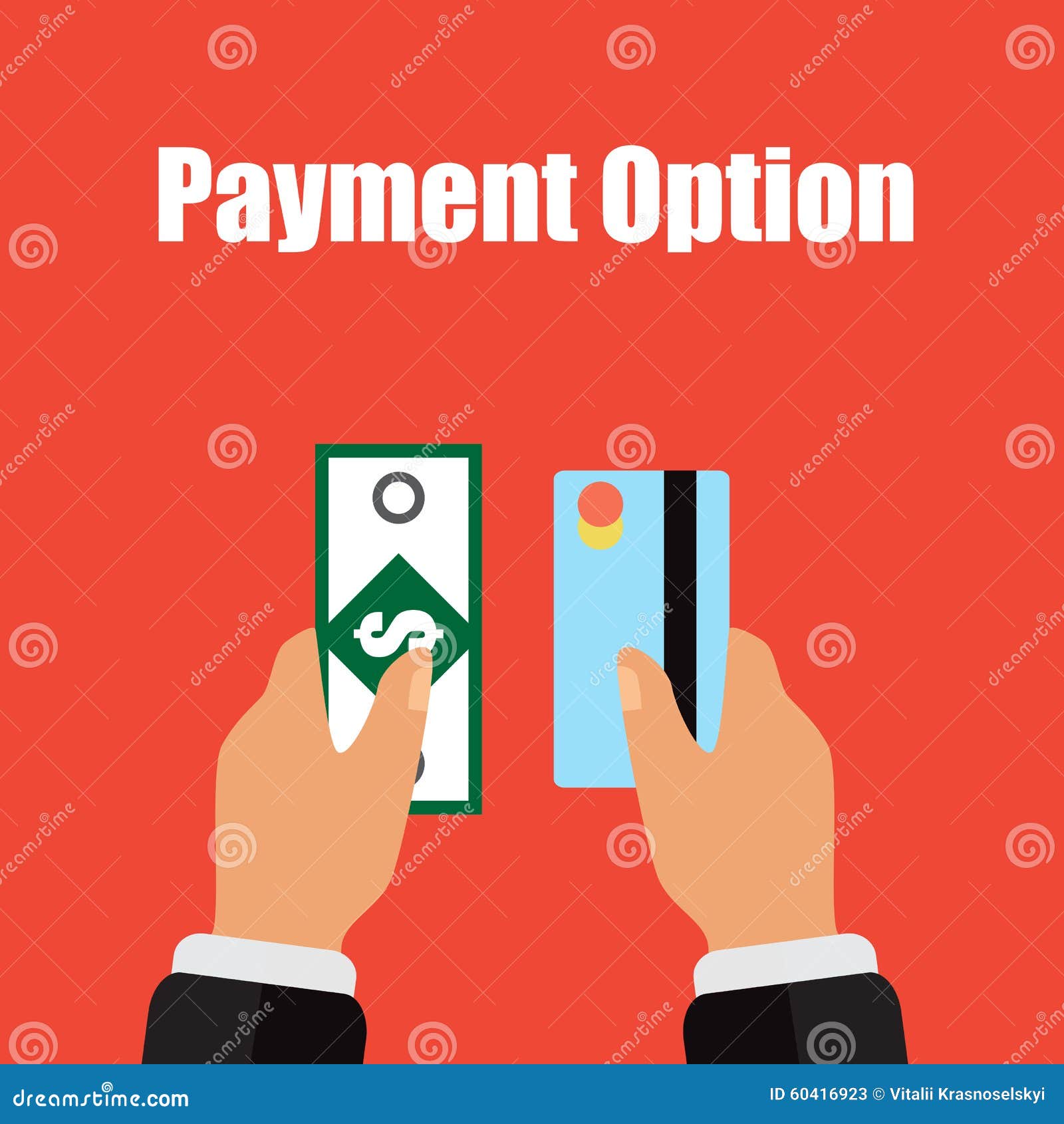 Illustration of Different Types Payment in Cash and Card Stock Vector ...