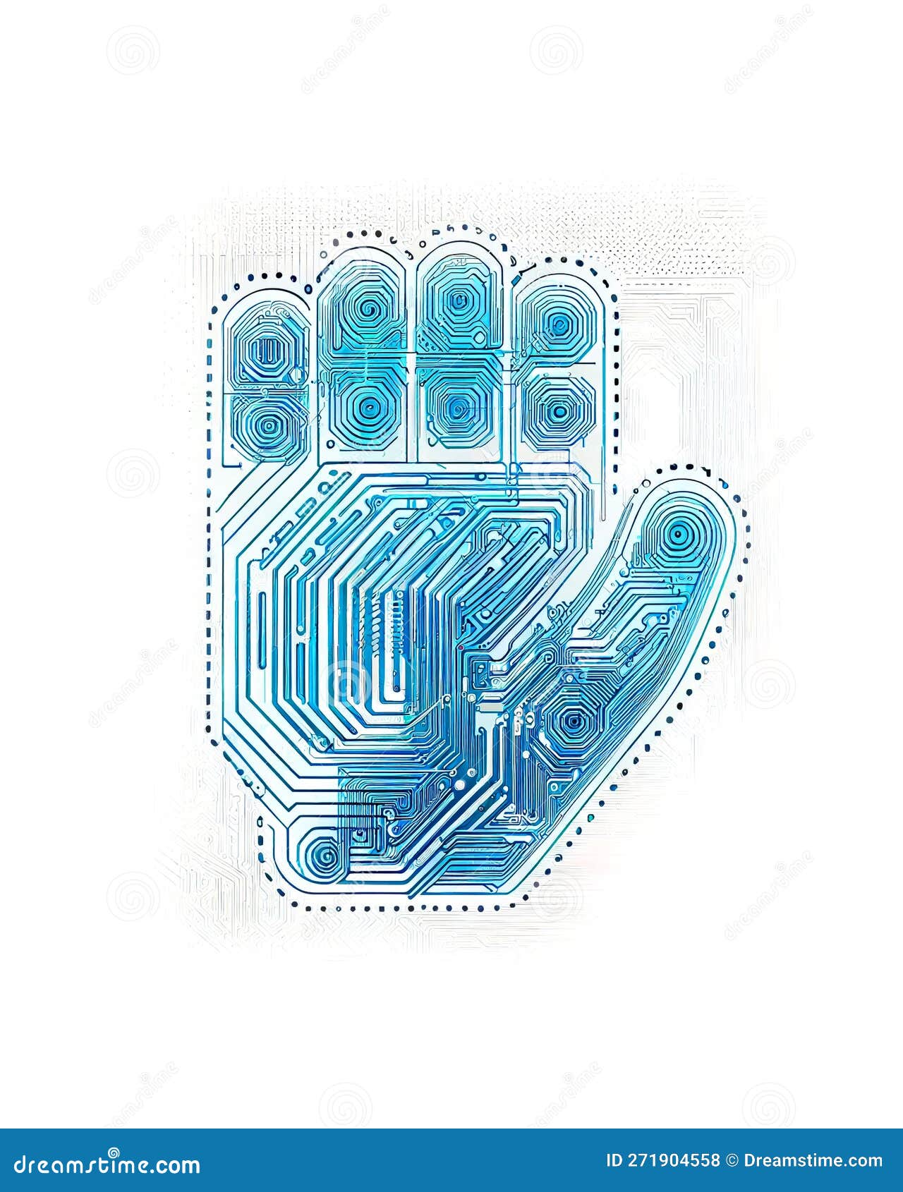 An Illustration of a Digital Circuit in a Hand Impression, Humanly ...