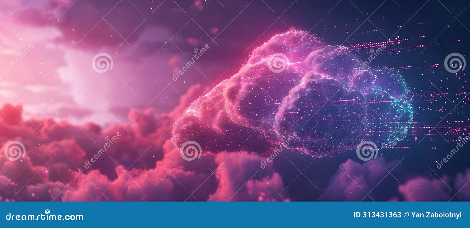 Illustration of Digital Cloud Network Concept: Emphasizing ...