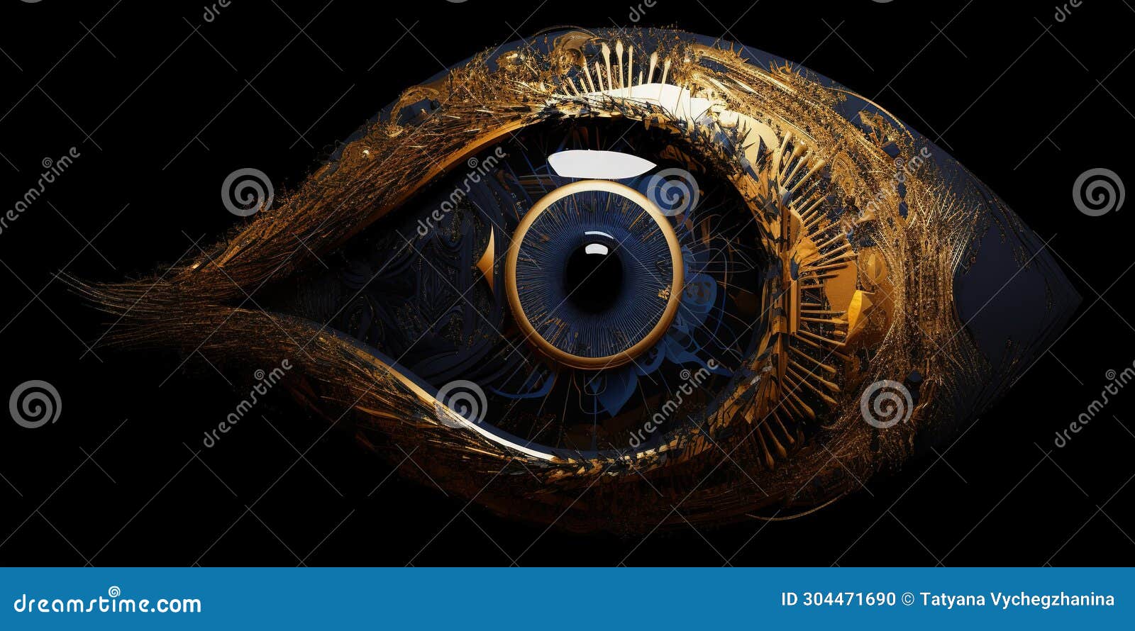 Illustration of Digital Computer Eye - Artificial Intelligence on ...