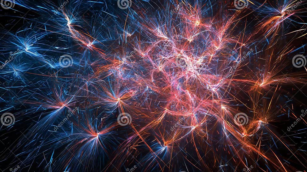 An Illustration of Digital Hi-tech Particles in 3D Representing a Cyber ...