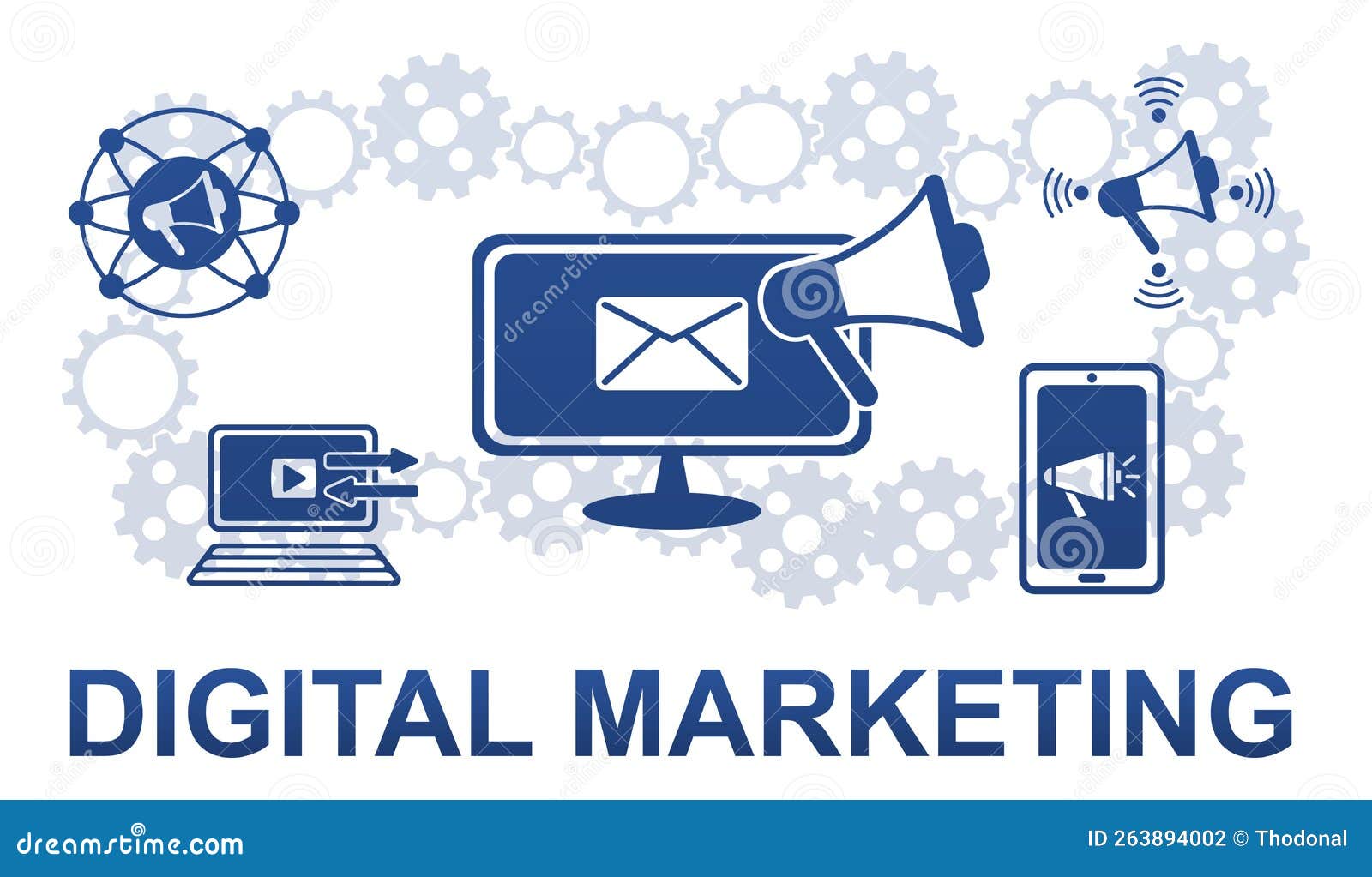 Concept of Digital Marketing Stock Illustration - Illustration of ...