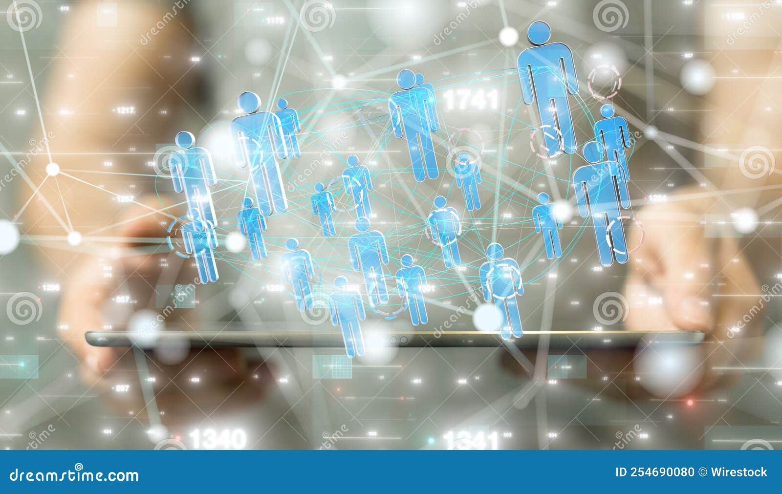 Illustration of Digital Networking, Data, and Communication Concept on ...